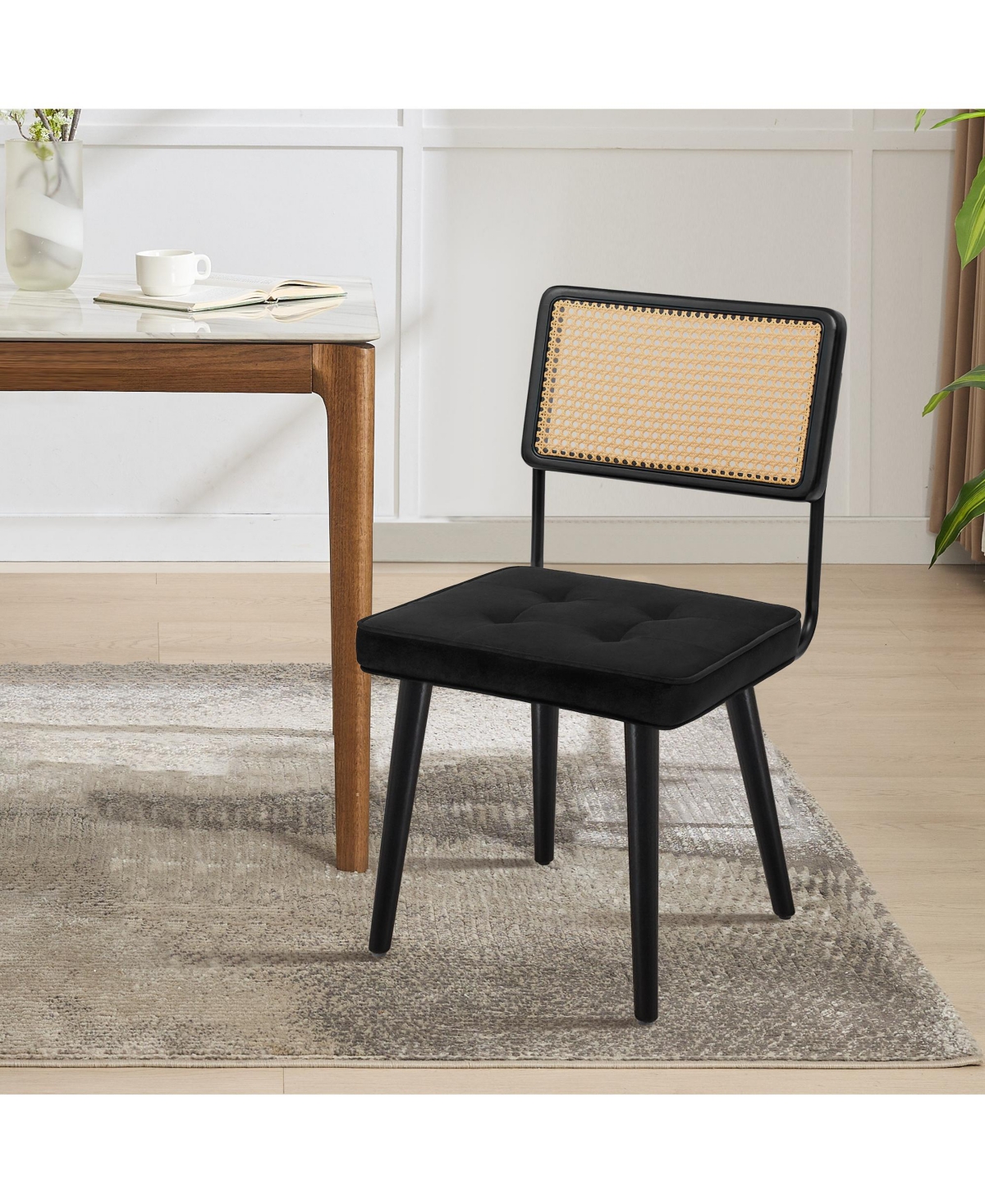 Click here for homfan Modern Boho Rattan Dining Chairs  Upholster... prices