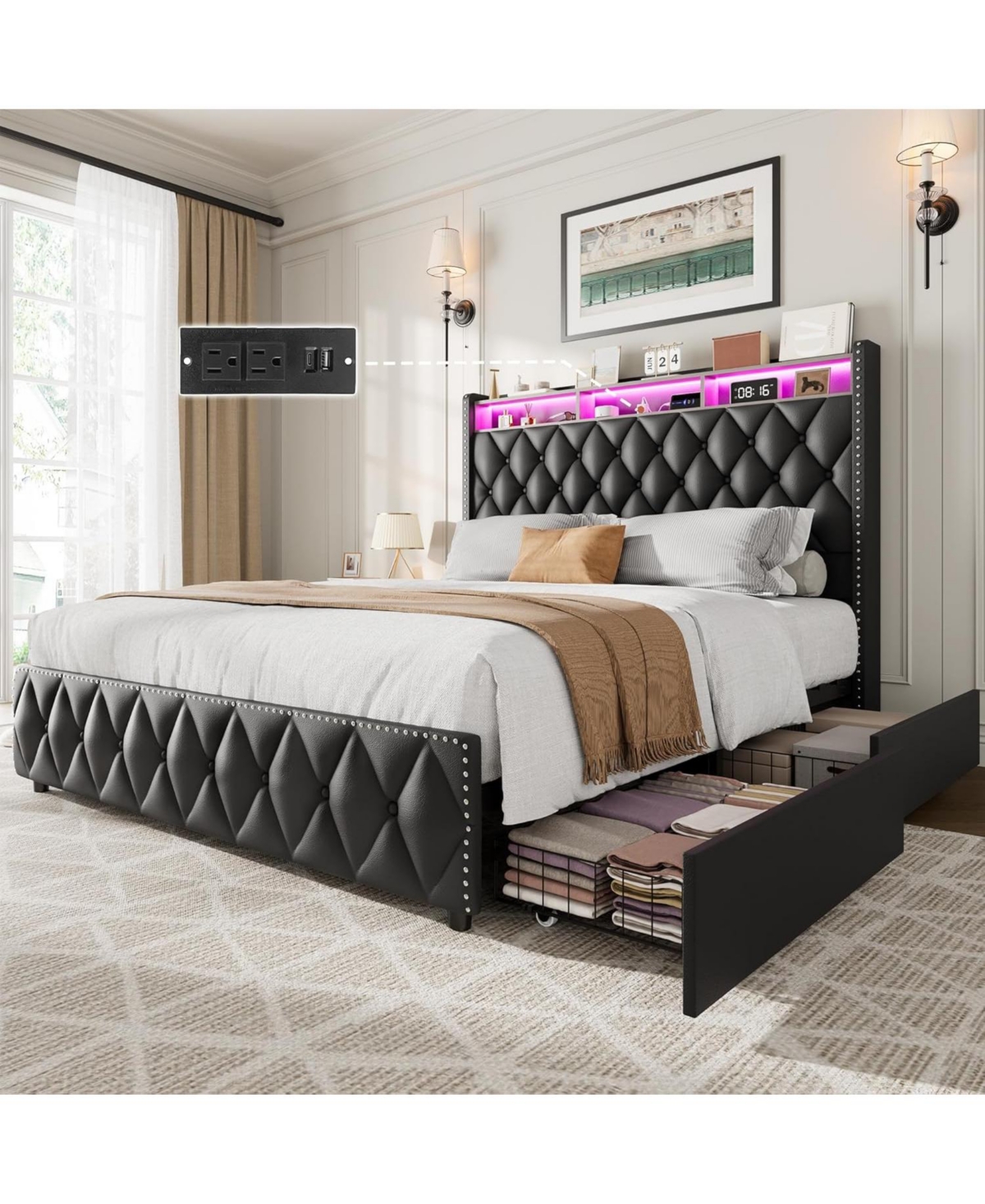 Click here for gaomon Bed Frame 50.8 in Tall Headboard Platform L... prices