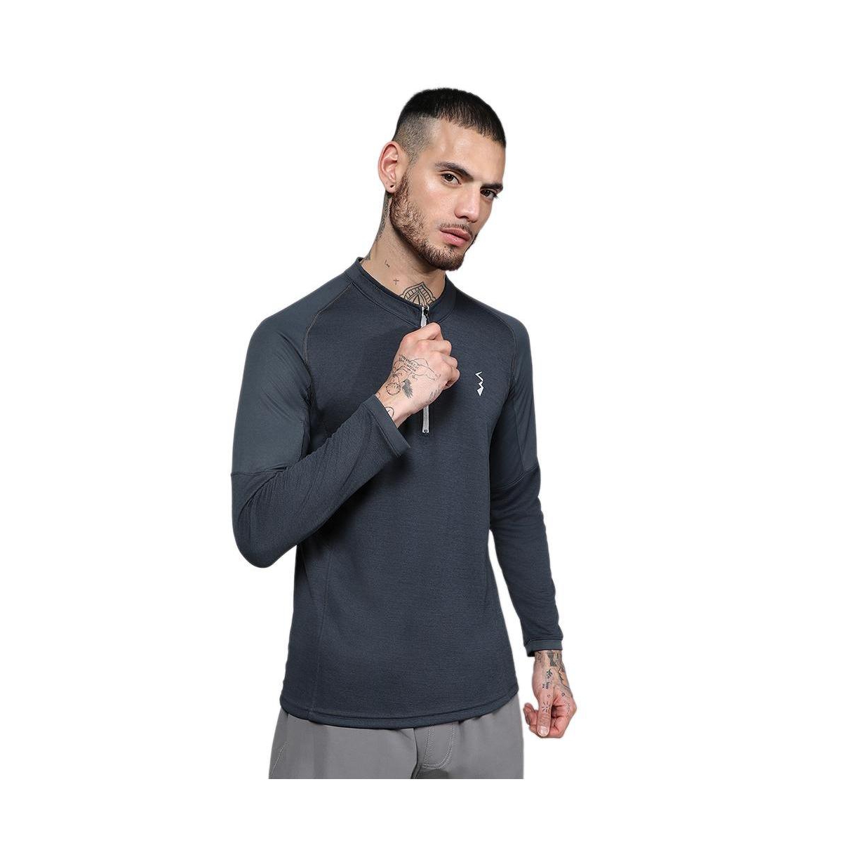 Click here for Campus Sutra Mens Basic Activewear T-Shirt - Charc... prices