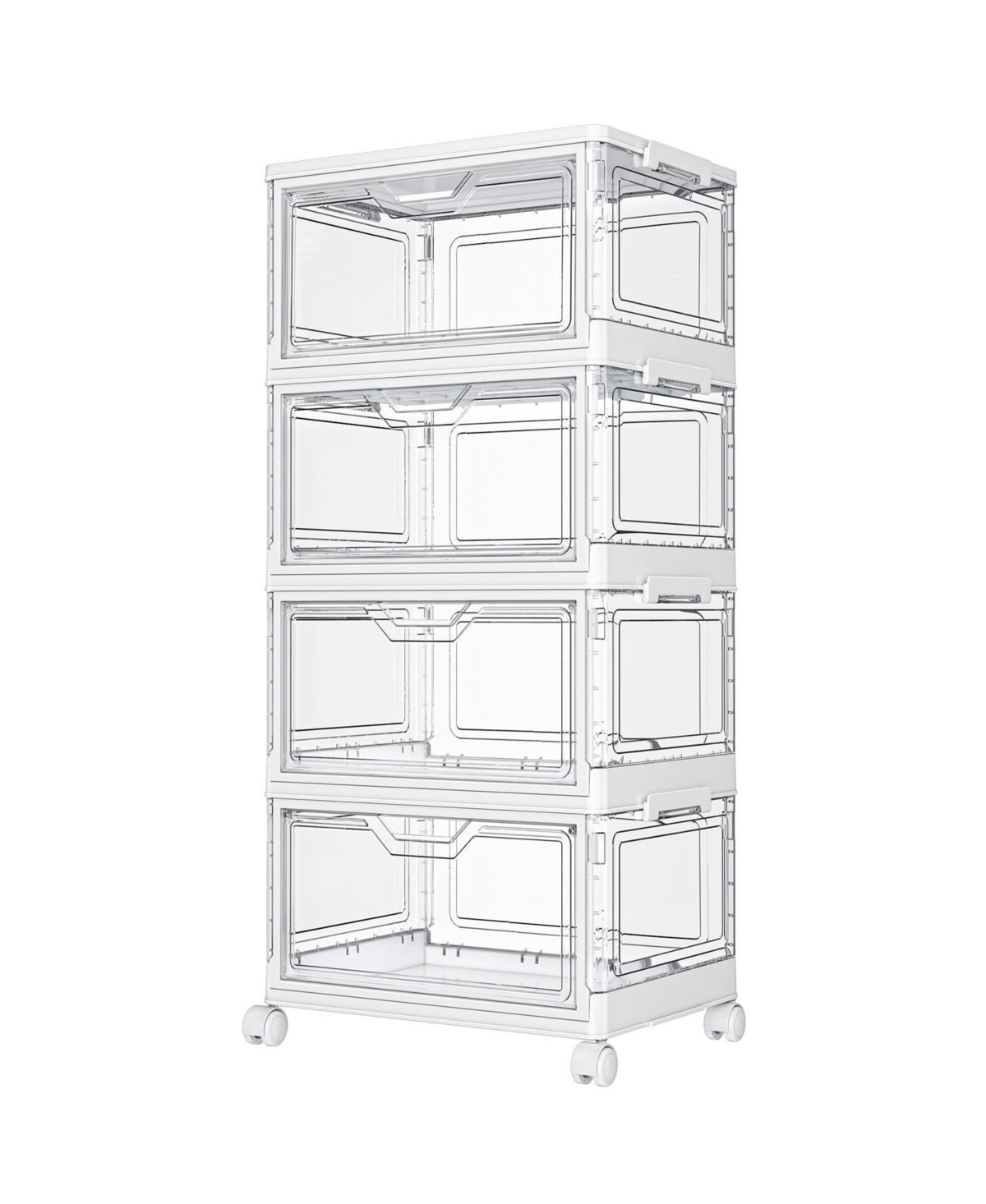 Click here for Xdovet 4-Tier Stackable Storage Bins with Wheels L... prices