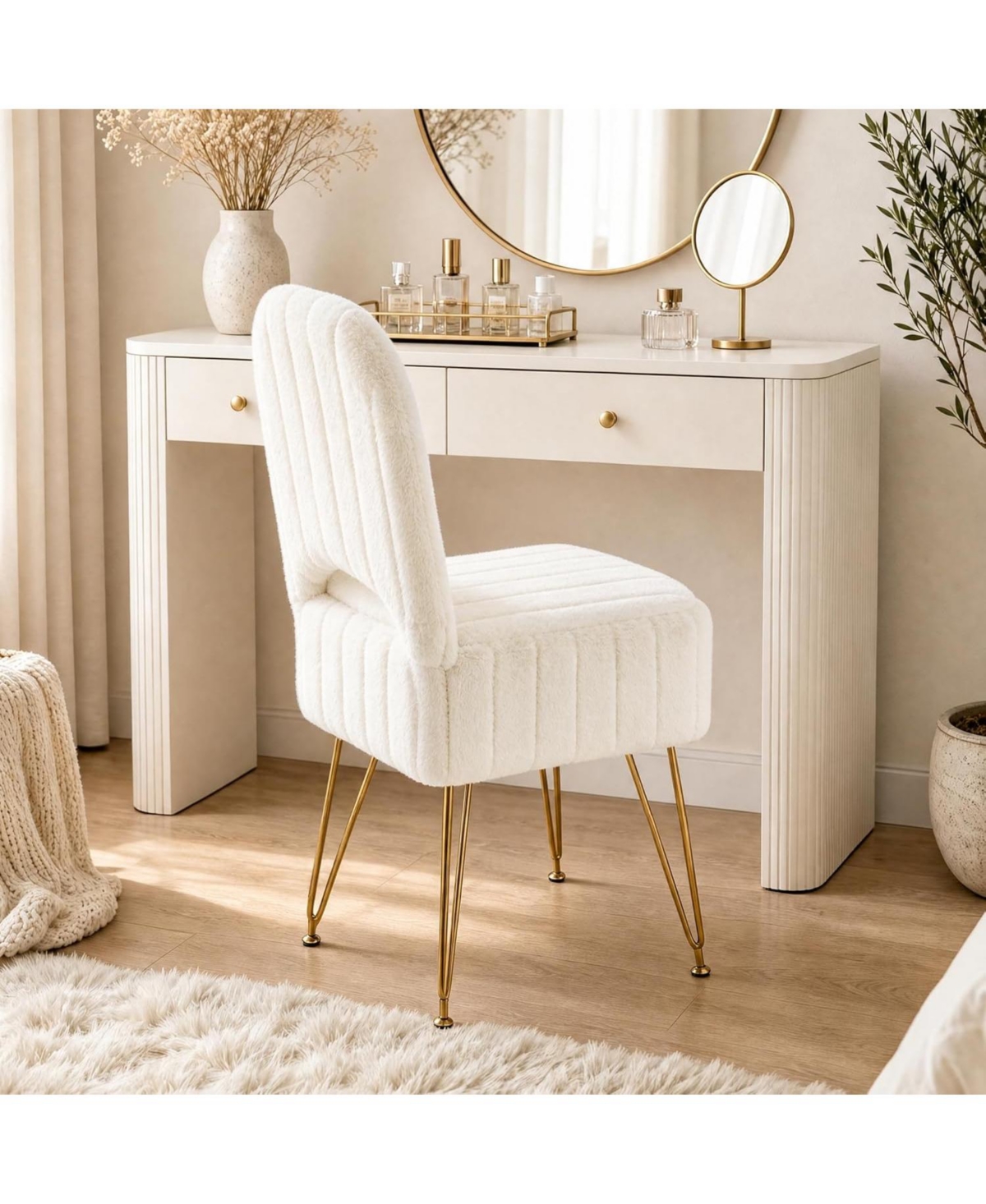 Click here for gaomon Vanity Stool Chair with Backrest  Square Ot... prices