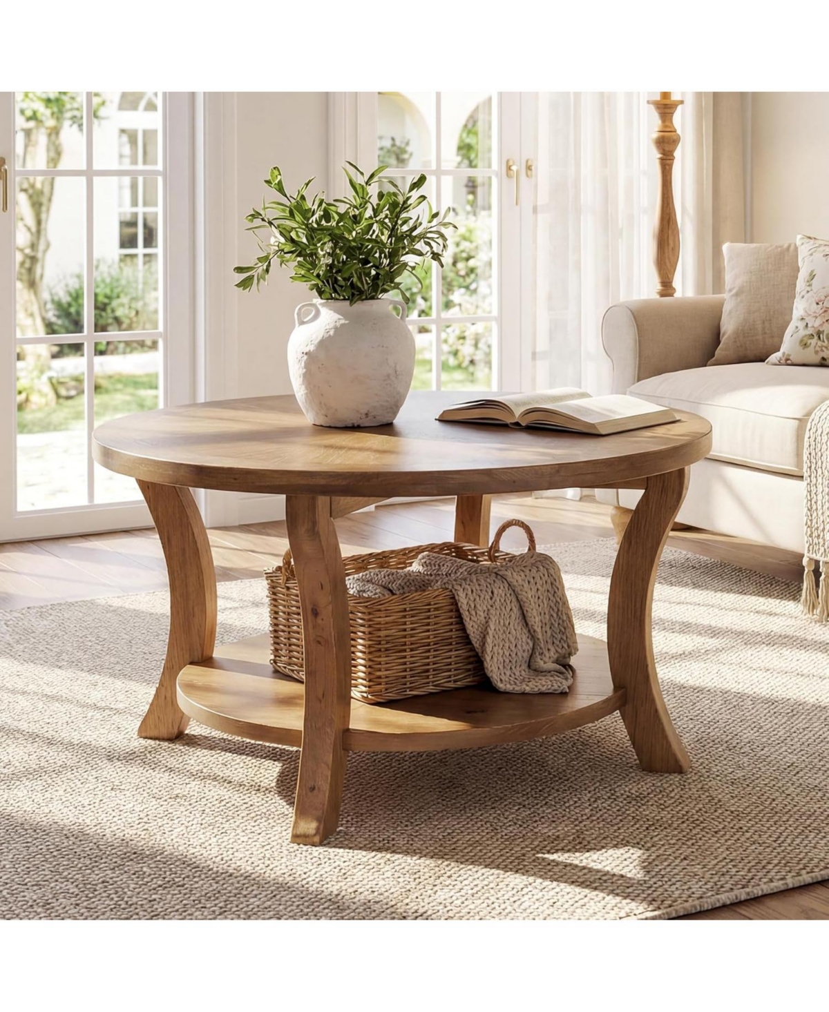 Click here for Tribesigns 31.5 Round Solid Wood Coffee Table with... prices