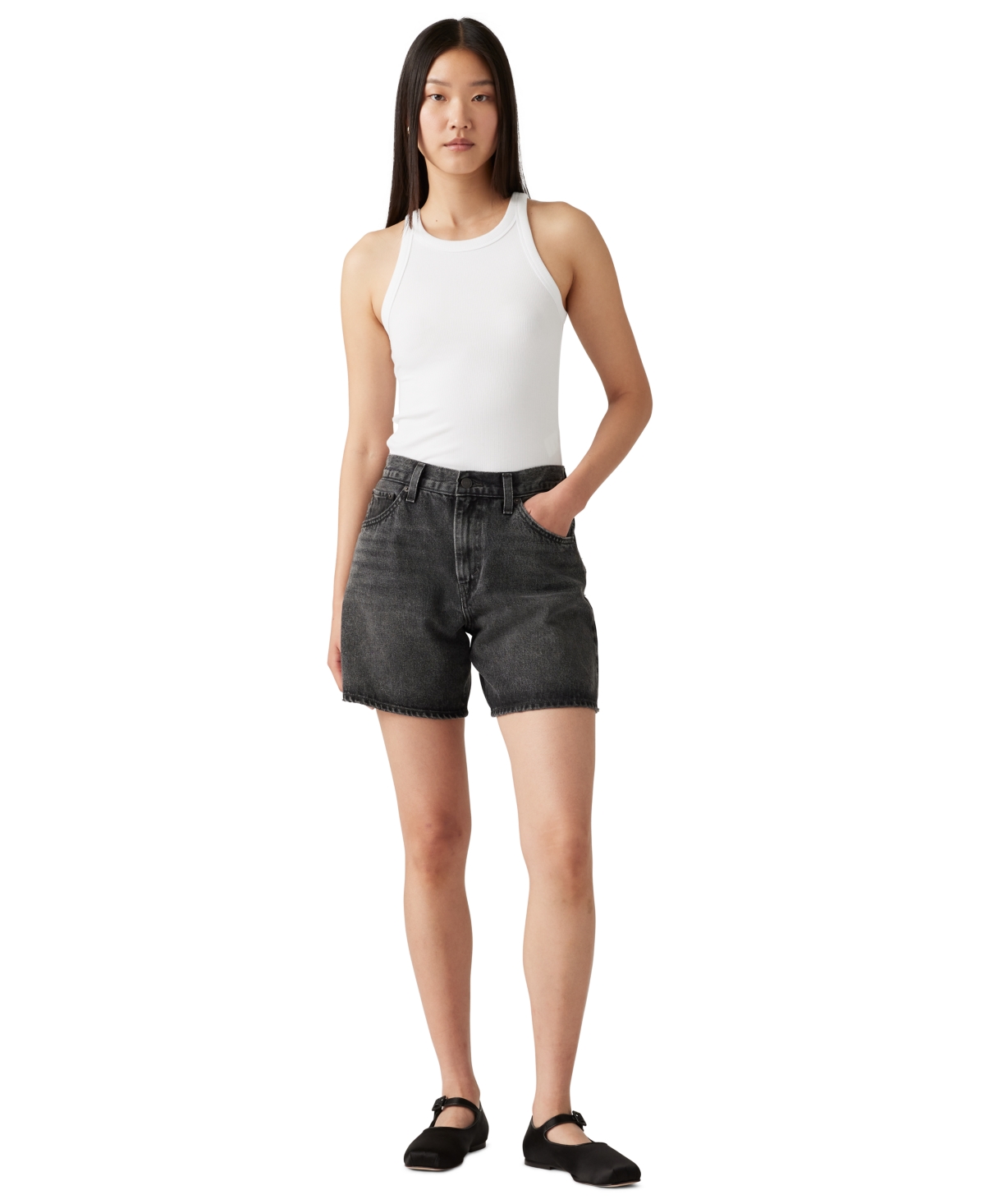 Click here for Levis Womens High-Rise Baggy Denim Shorts - Wheres... prices