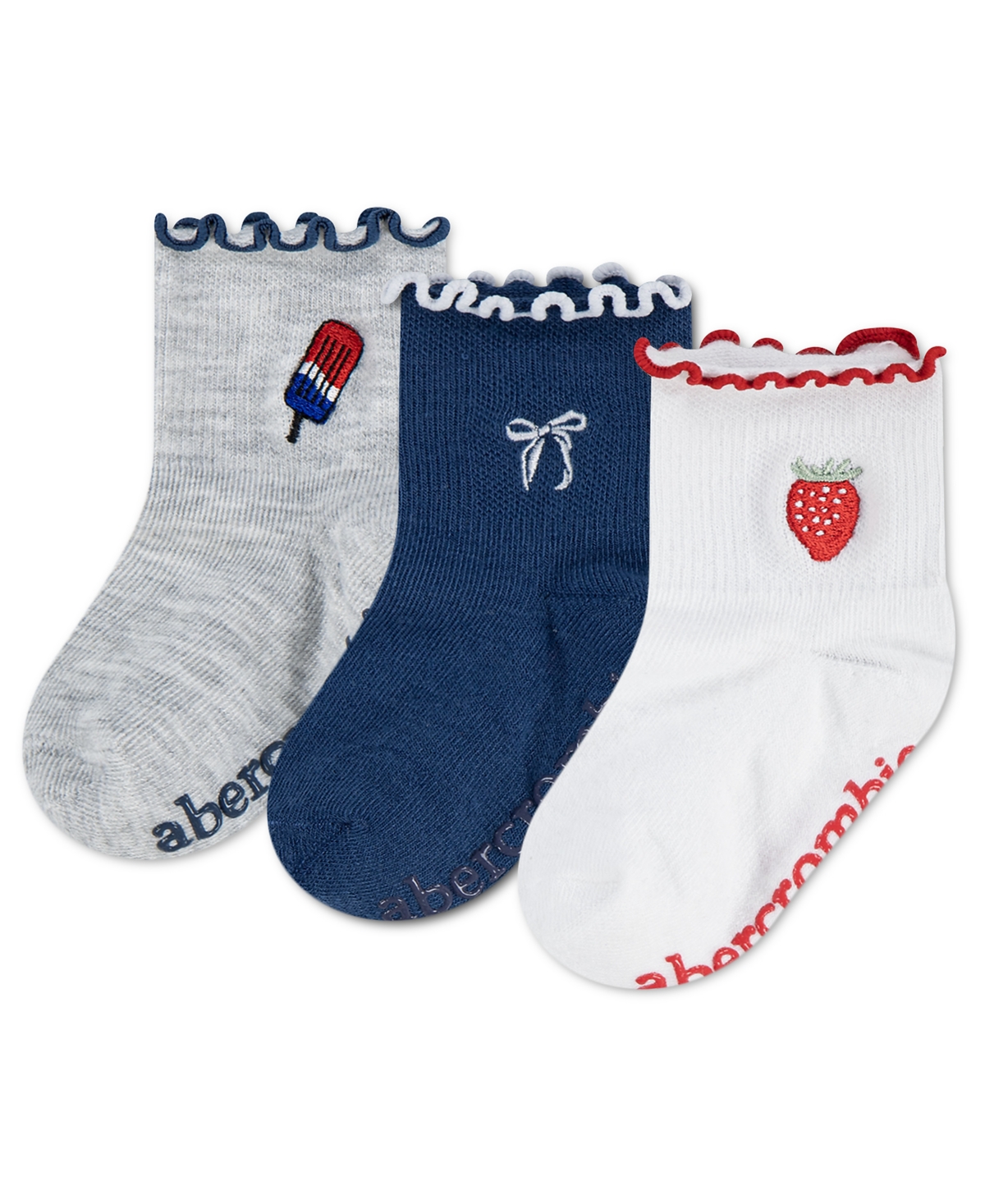 Click here for abercrombie kids Girls 6M-4T Crew Socks  3-Pack -... prices