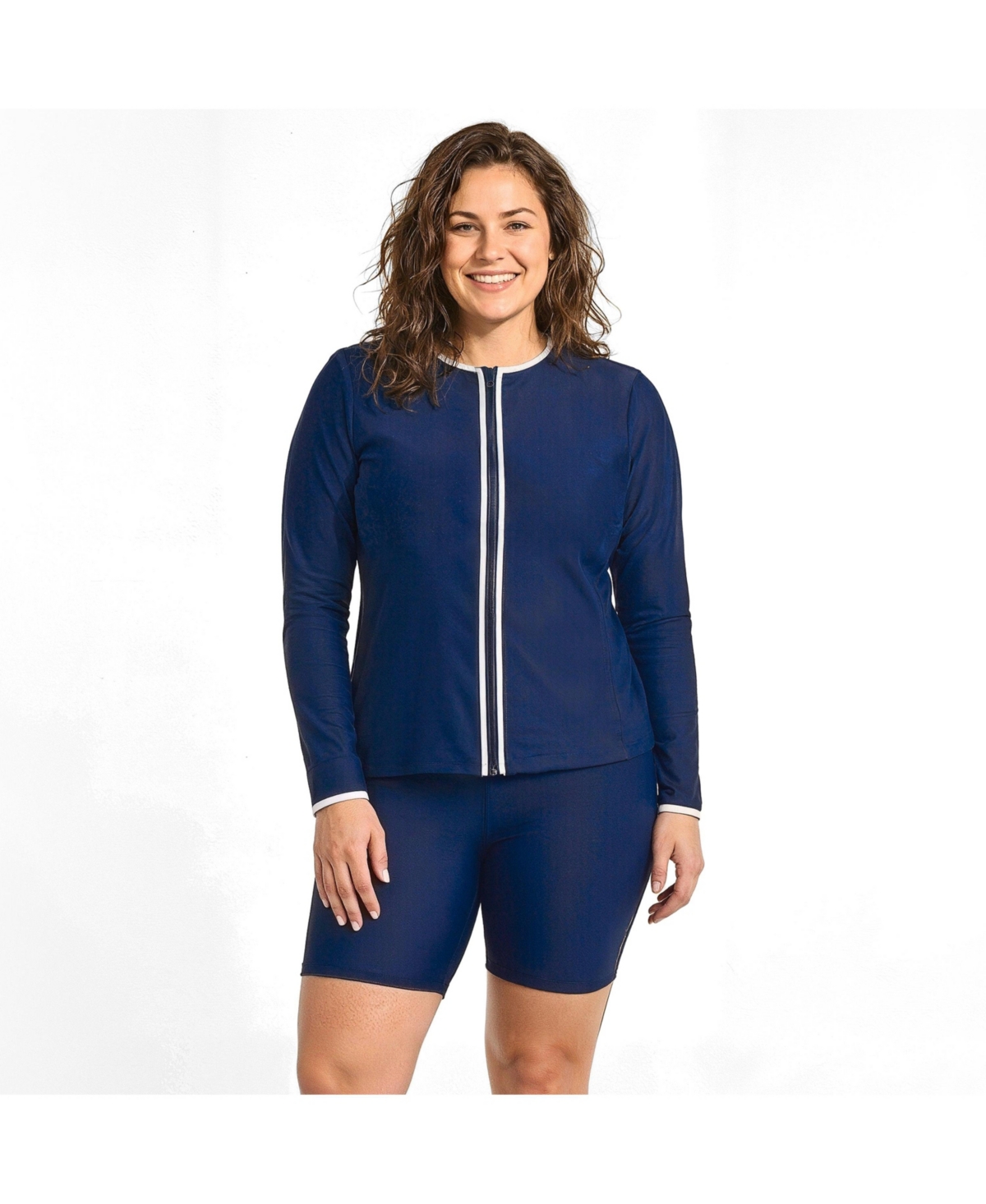 Click here for Calypsa Plus Size Full Zip Peyton Two-Toned Collec... prices