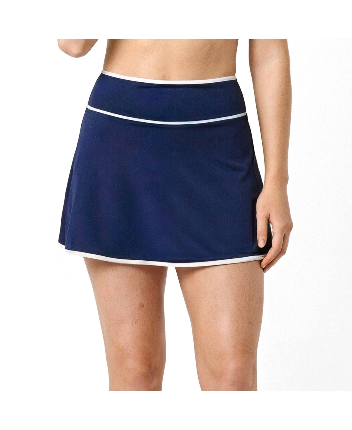 Click here for Calypsa Womens Short Swim Skort - Navy  white prices
