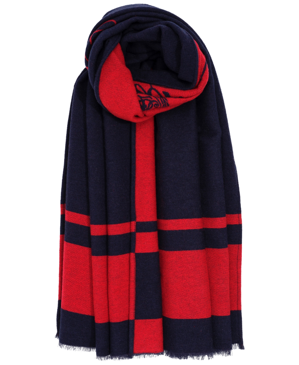Click here for Lauren Ralph Lauren Crest Jacquard Wrap - Navy/Red prices