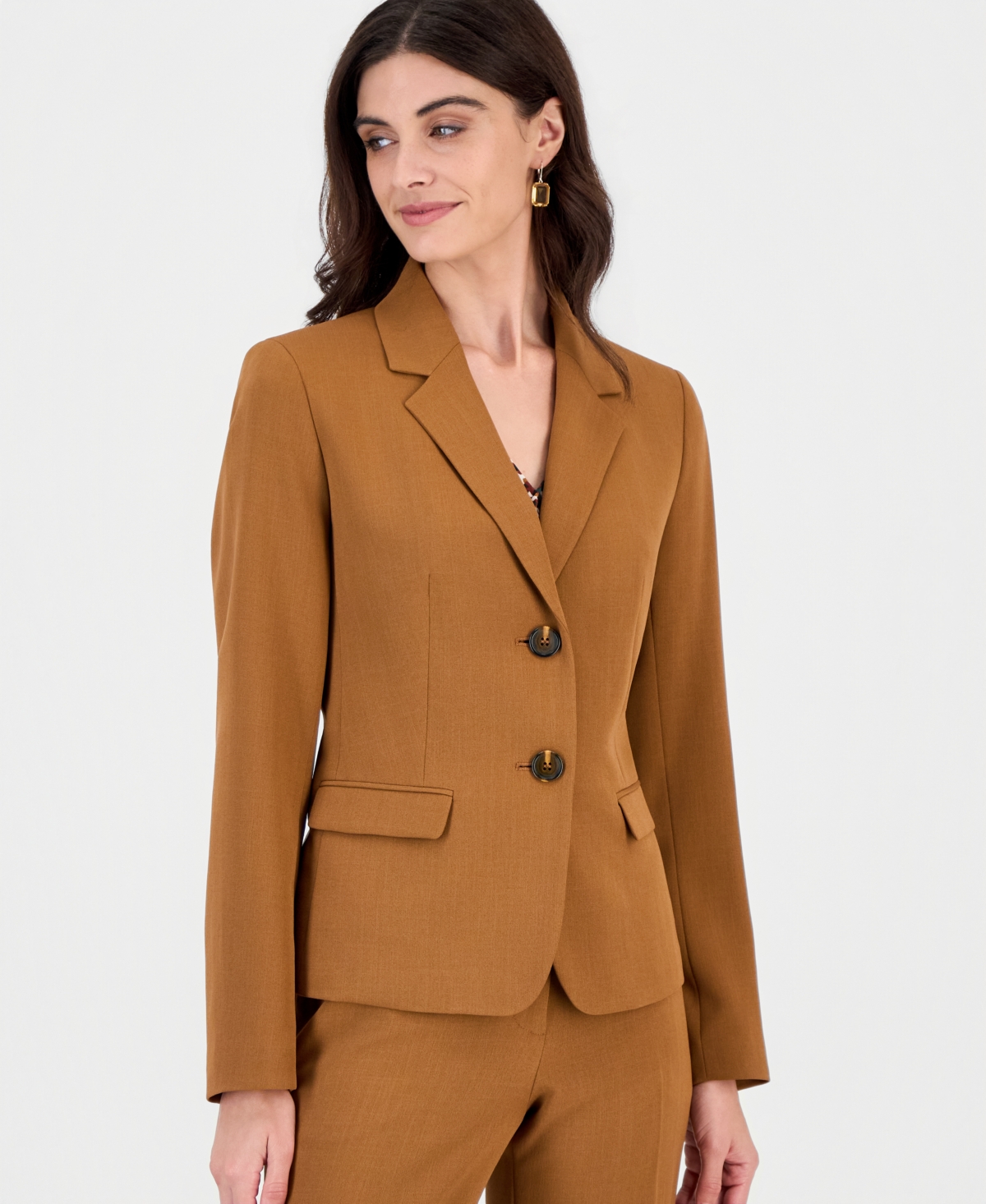 Click here for Kasper Petite Notch Collar Two-Button Flap Pockets... prices