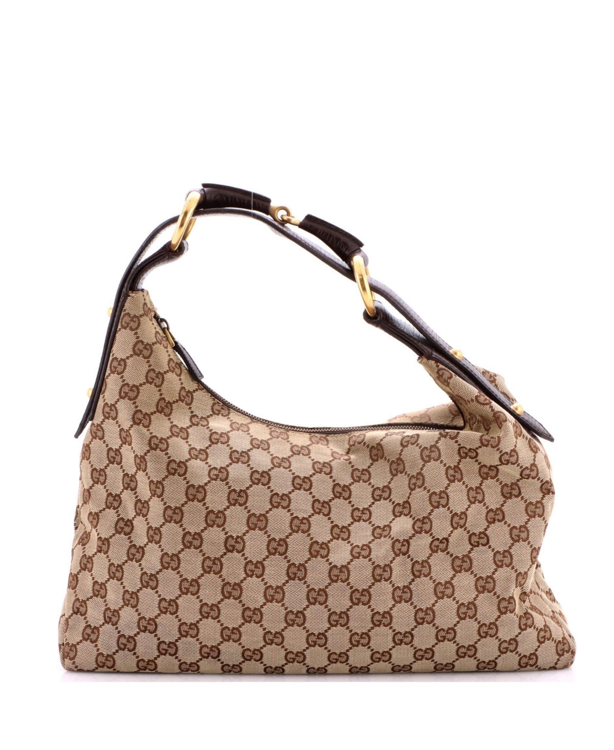 Click here for Pre-Owned Gucci Medium Horsebit Hobo Gg Canvas - B... prices