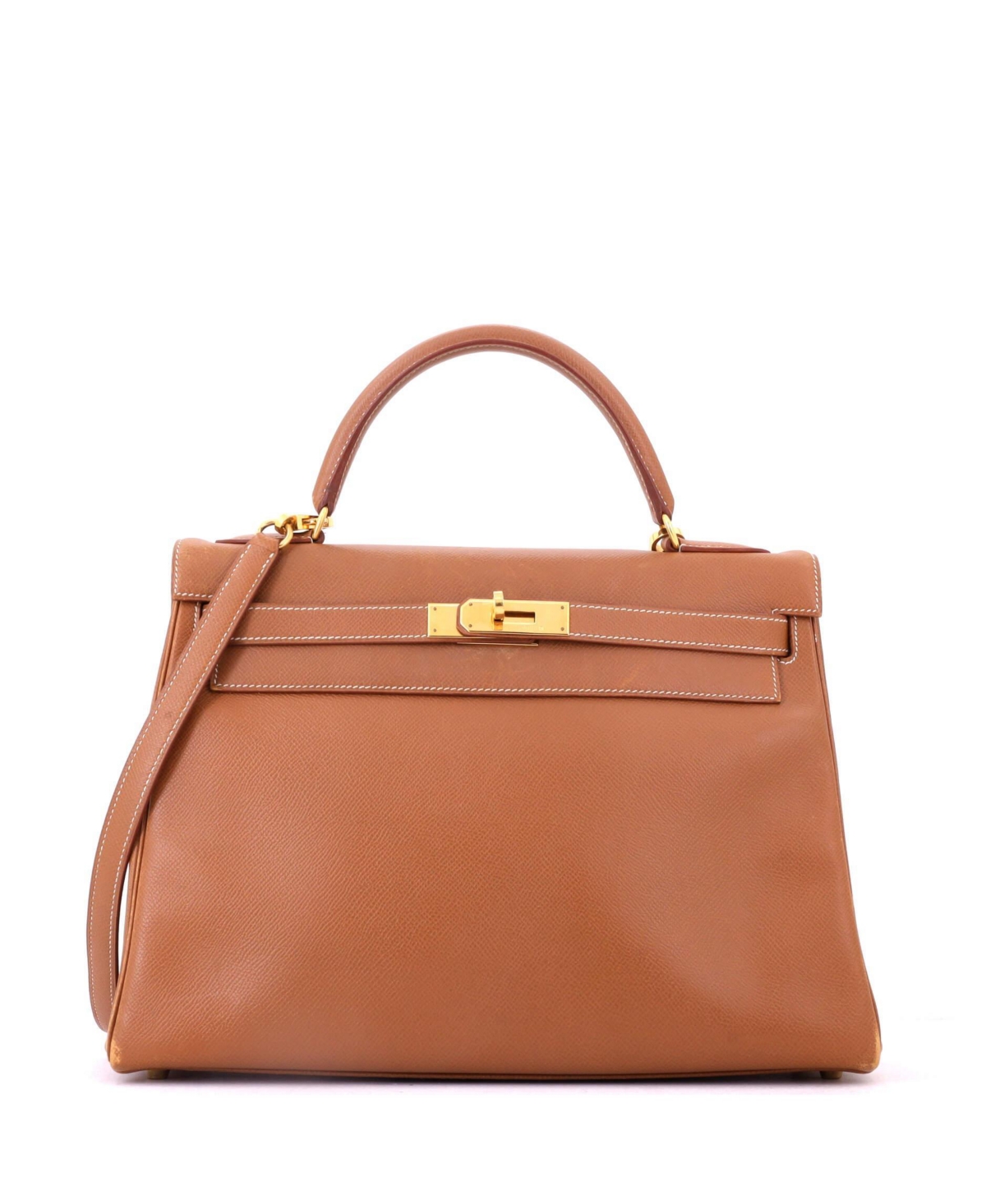 Click here for Pre-Owned HERMES Kelly 32 Handbag Brown Courchevel... prices