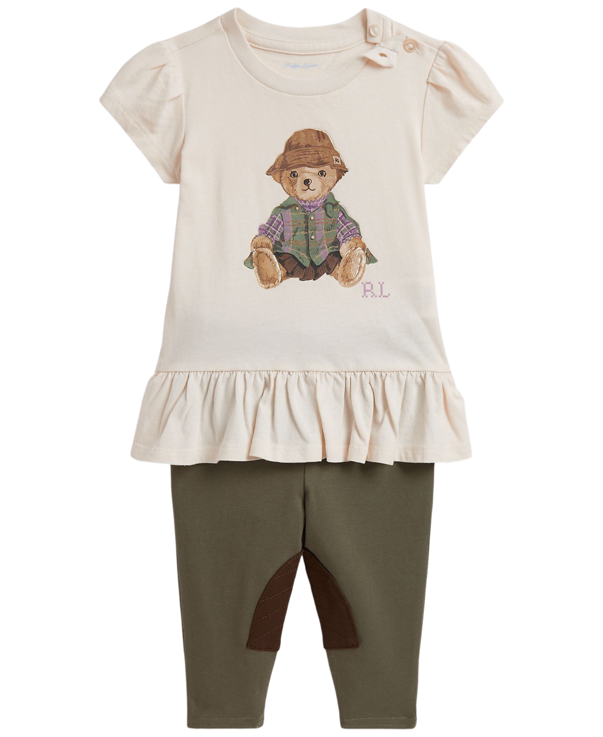 Click here for Polo Ralph Lauren Baby Girls Polo Bear Jersey Pepl... prices
