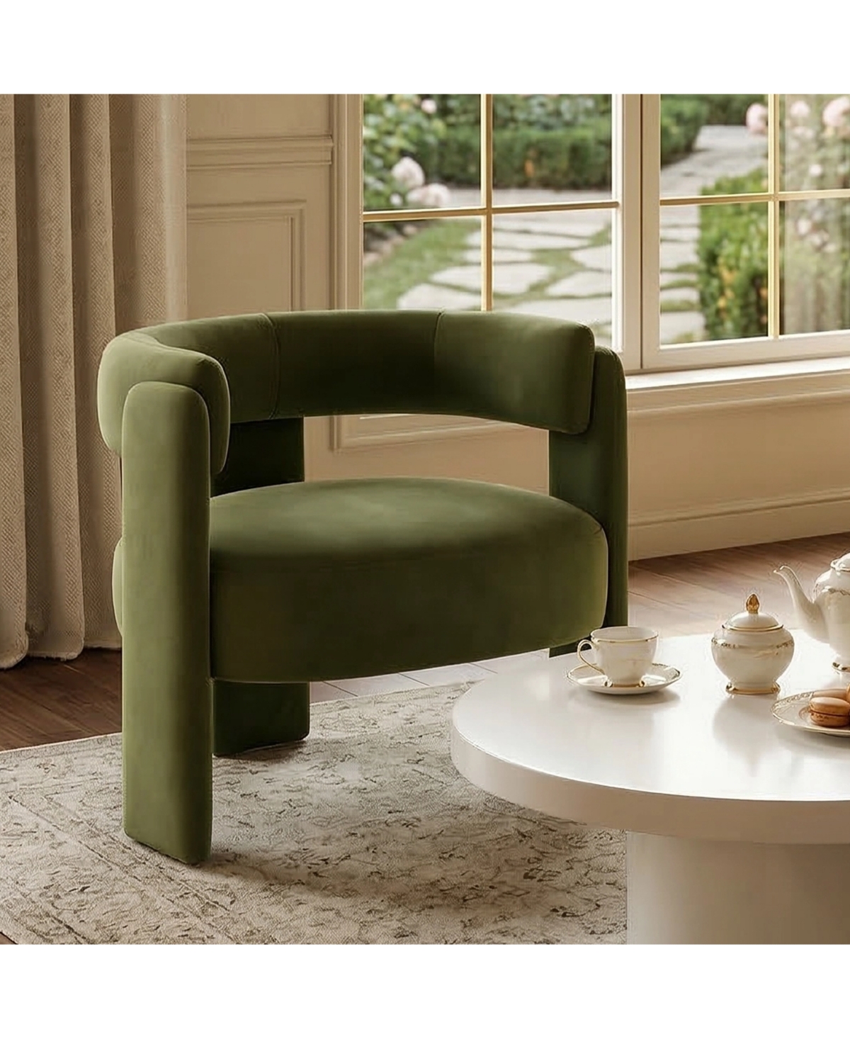 Click here for Clihome Modern Velvet Accent Chair with Metal Fram... prices
