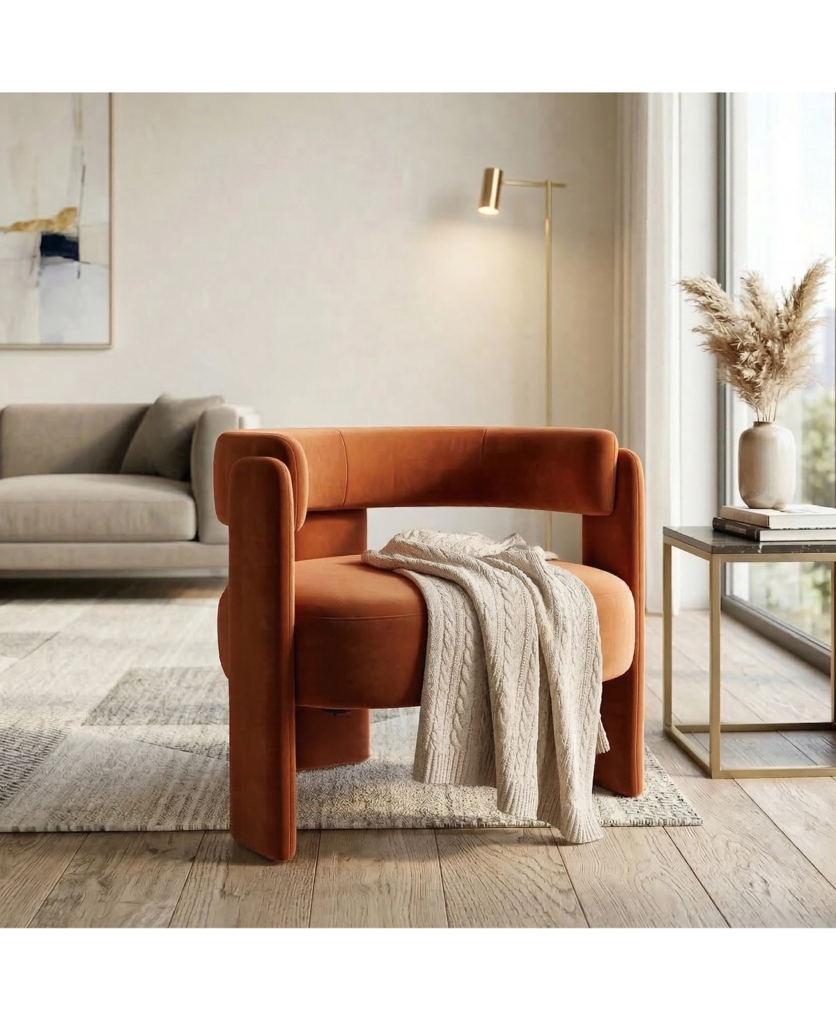 Click here for Clihome Modern Velvet Accent Chair with Metal Fram... prices