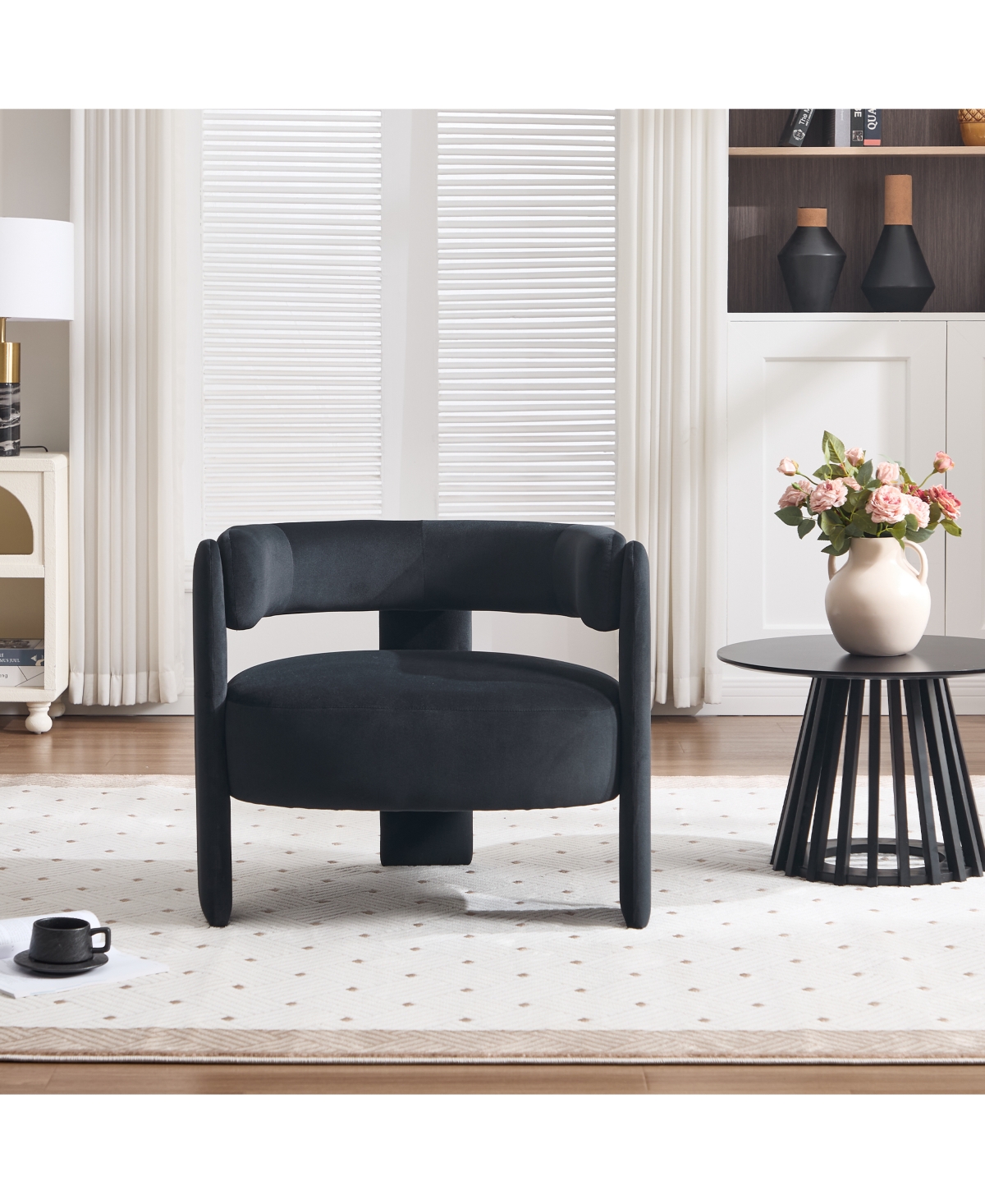 Click here for Clihome Modern Velvet Accent Chair with Metal Fram... prices