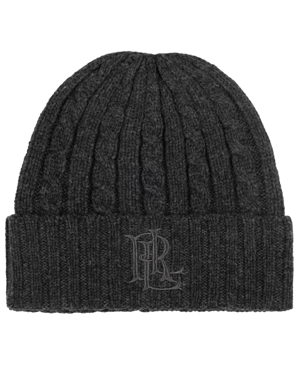 Click here for Lauren Ralph Lauren Core Cable Logo Beanie - Onyx... prices