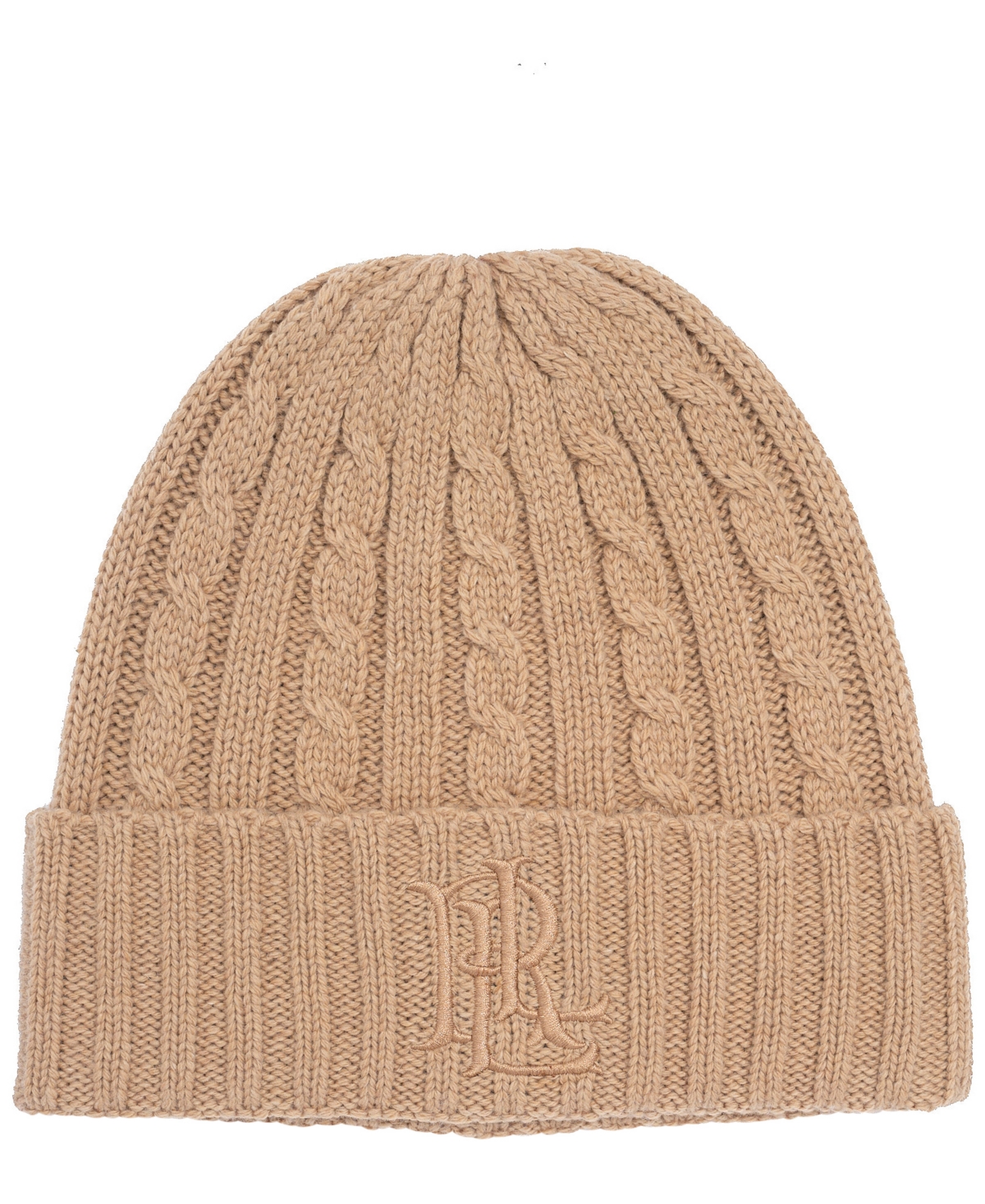 Click here for Lauren Ralph Lauren Core Cable Logo Beanie - Birch... prices