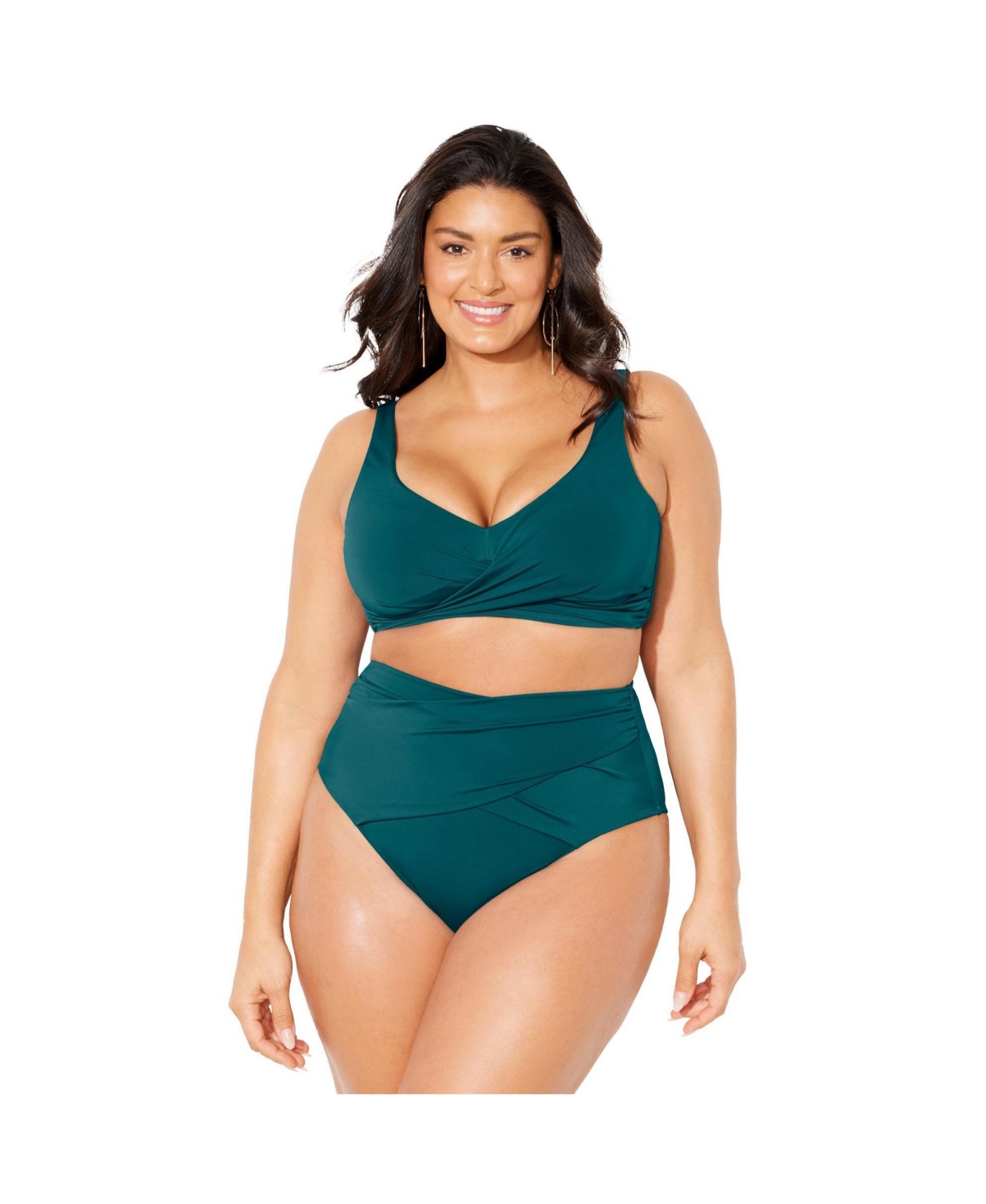 Click here for Swimsuits for All Womens Twist Front Bikini Top -... prices