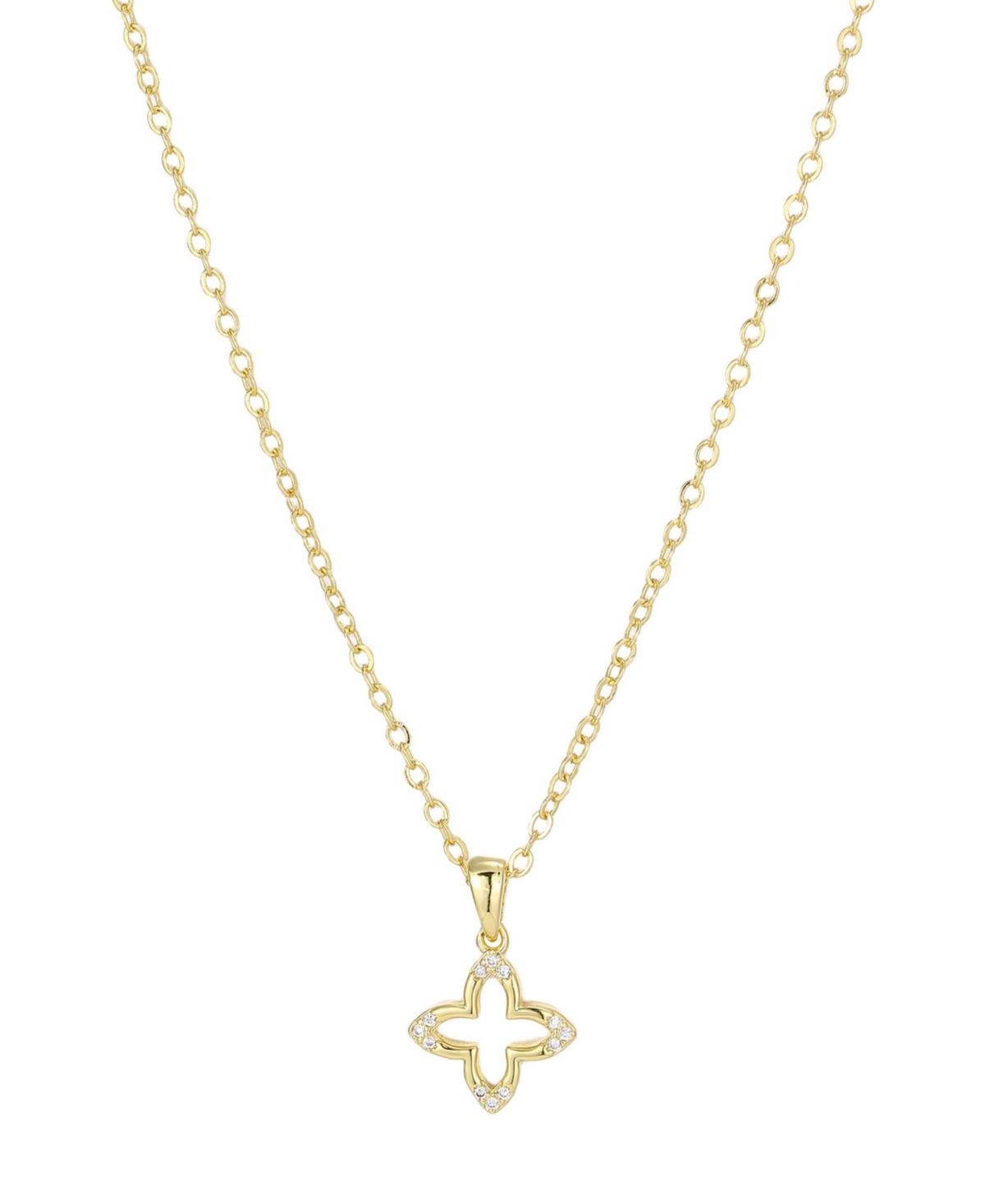 Click here for Adornia Gold Cubic Zirconia Pointed Clover Outline... prices