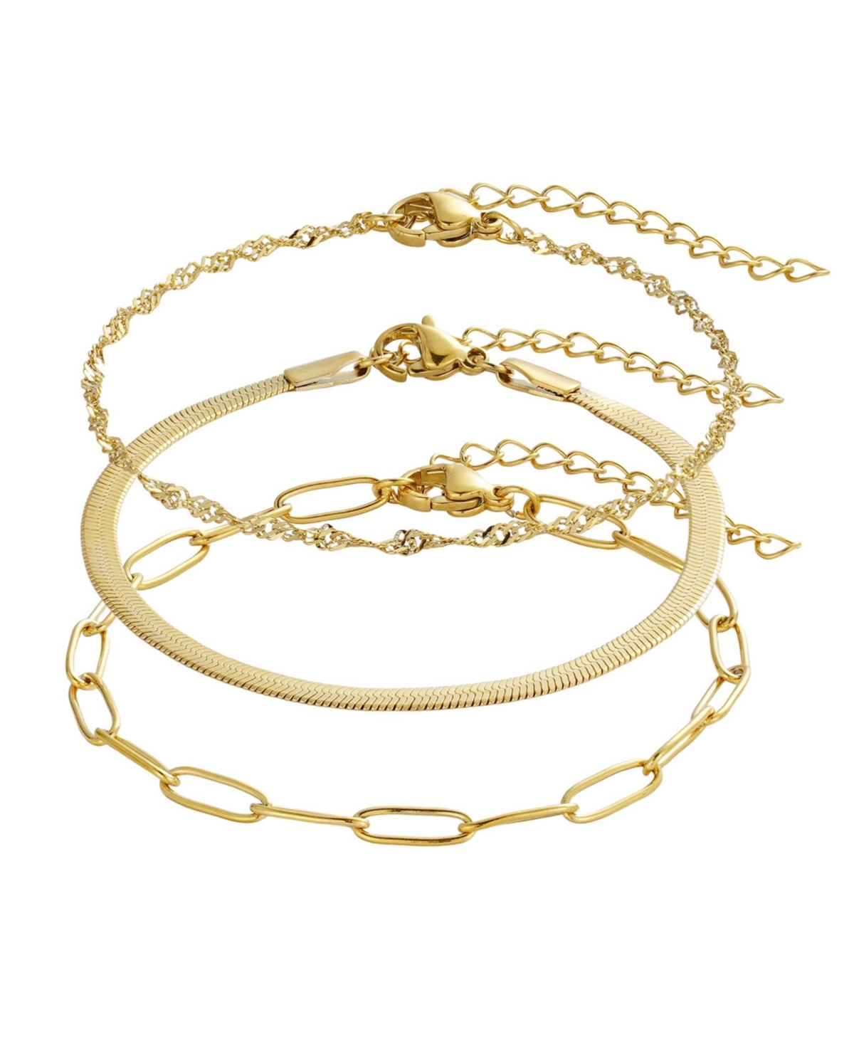 Click here for Adornia Tarnish Resistant Silver Set of 3 Chain Br... prices
