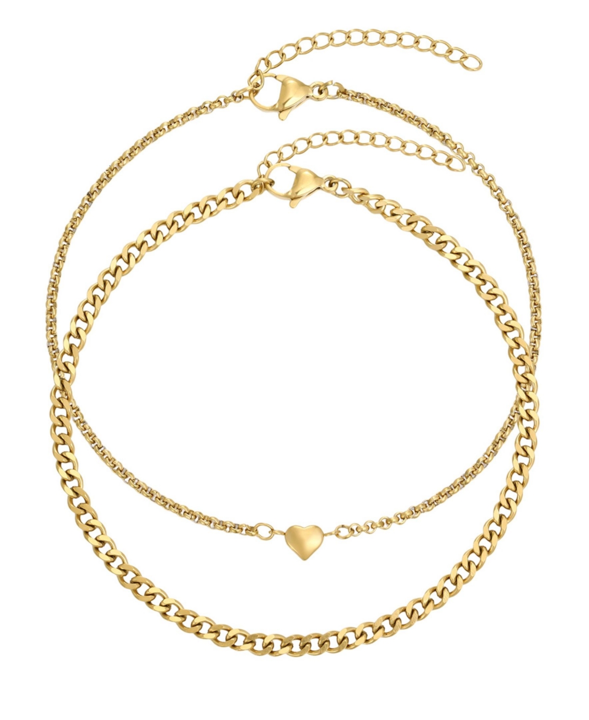 Click here for Adornia Tarnish Resistant Gold Set of 2 Heart and... prices
