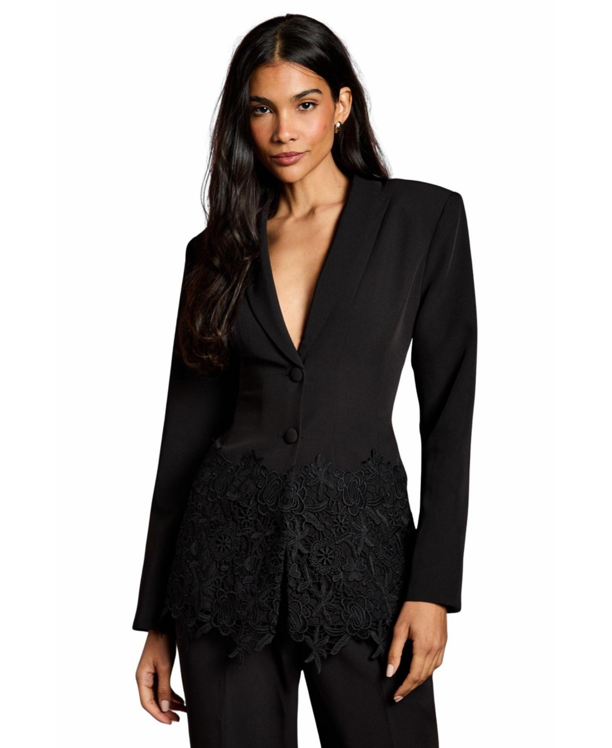 Click here for Coast Womens Single Breasted Embroidered Lace Blaz... prices