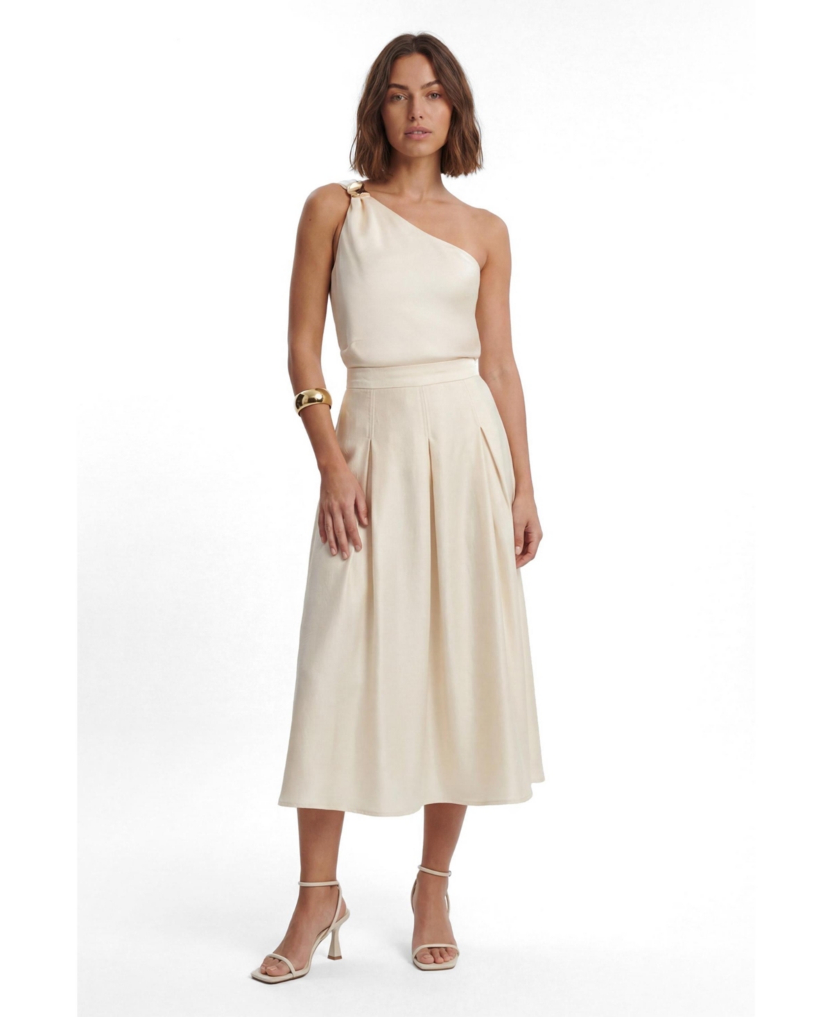 Click here for Karen Millen Womens Satin One Shoulder Top - Butte... prices