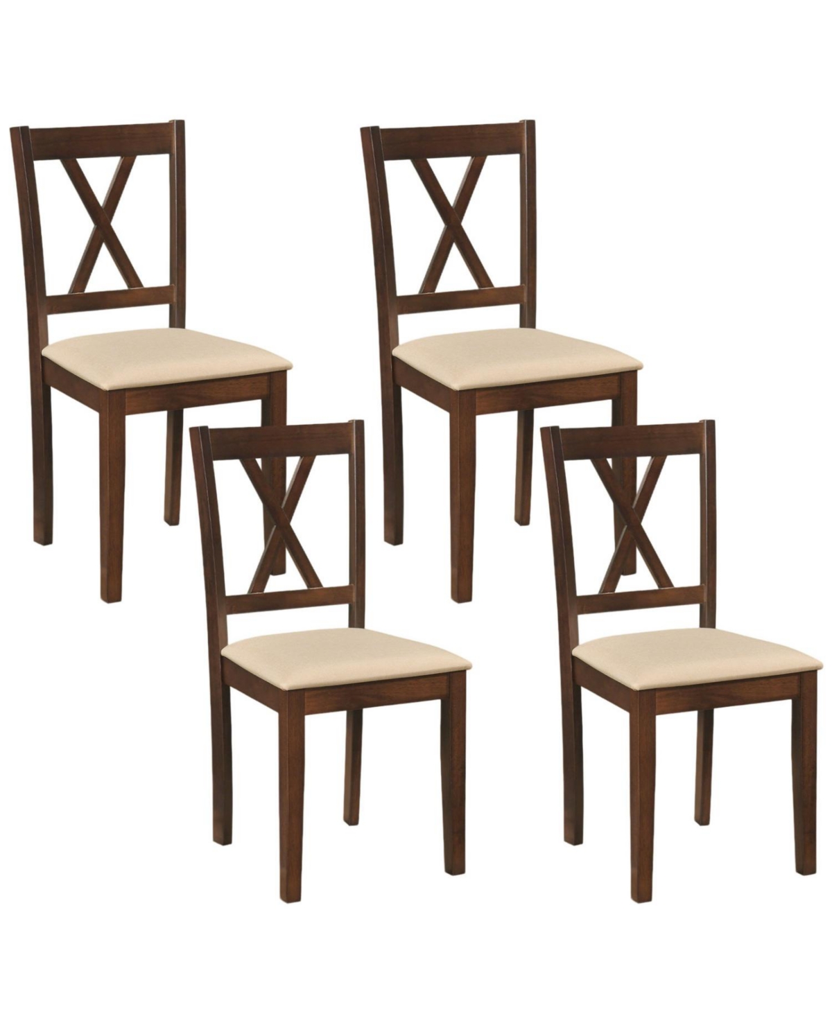 Click here for Slickblue Wooden Dining Chairs Set of 4 Fabric Uph... prices