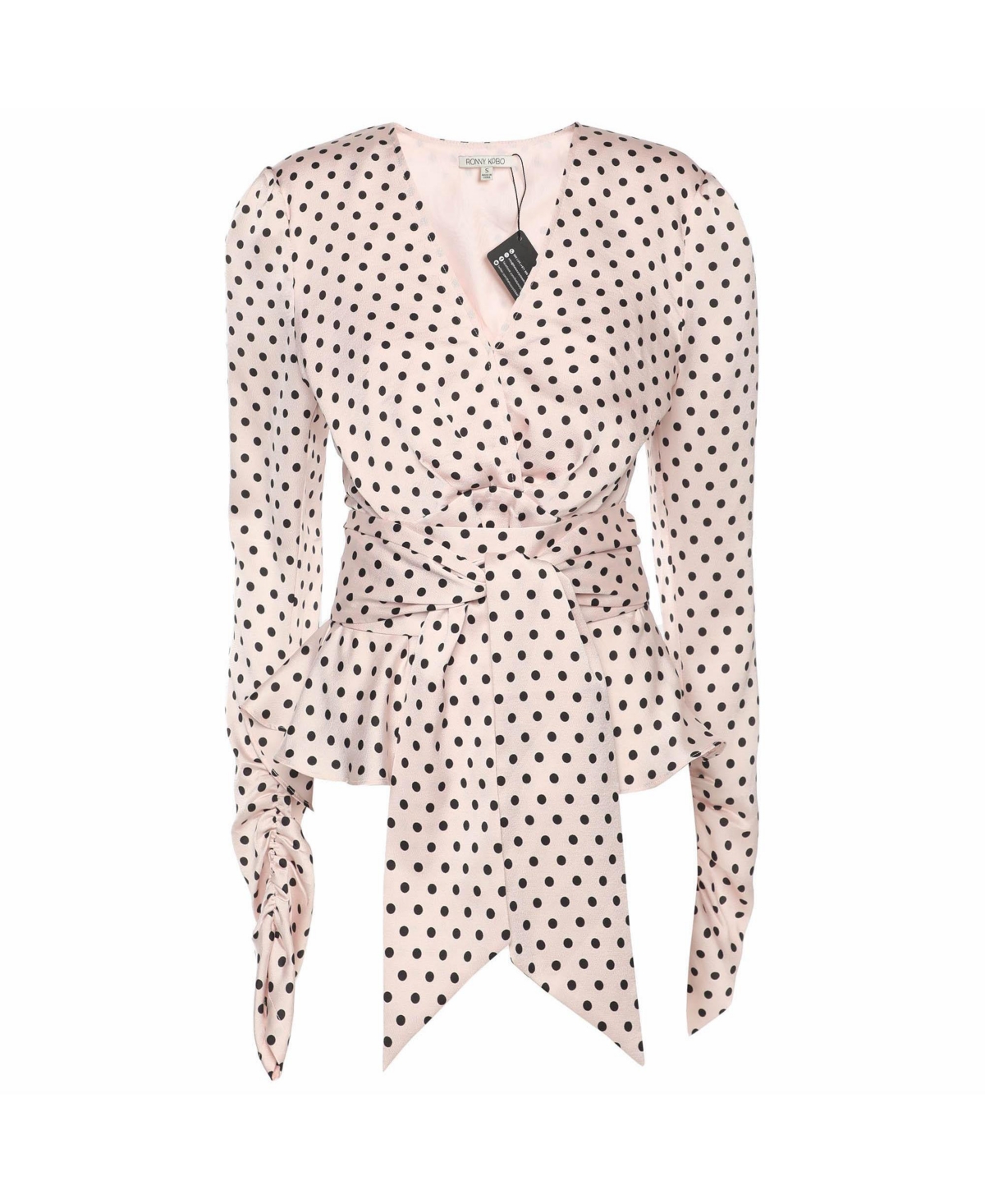 Click here for Pre-Owned Ronny Kobo Womens Polka Dot Wrap-Front P... prices