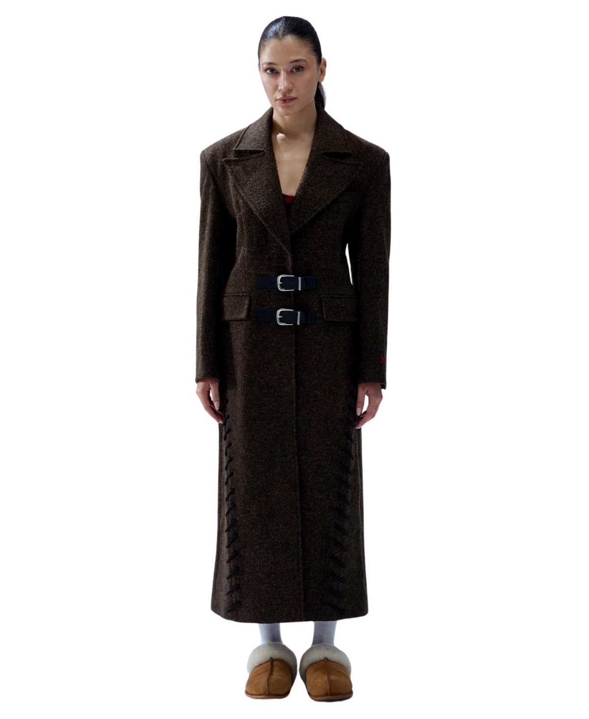Click here for Pcfg Womens Cashmere And Wool Blend Long Overcoat... prices