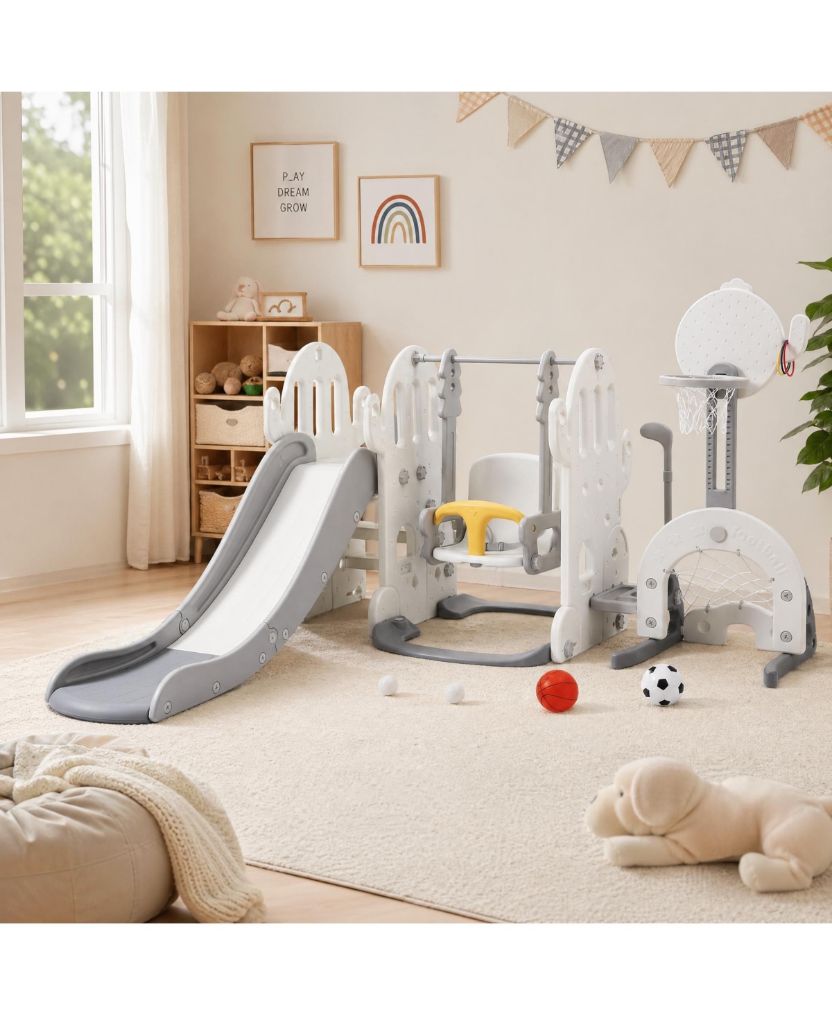 Click here for homfan 7-in-1 Toddler Slide and Swing Set  Kids Cl... prices