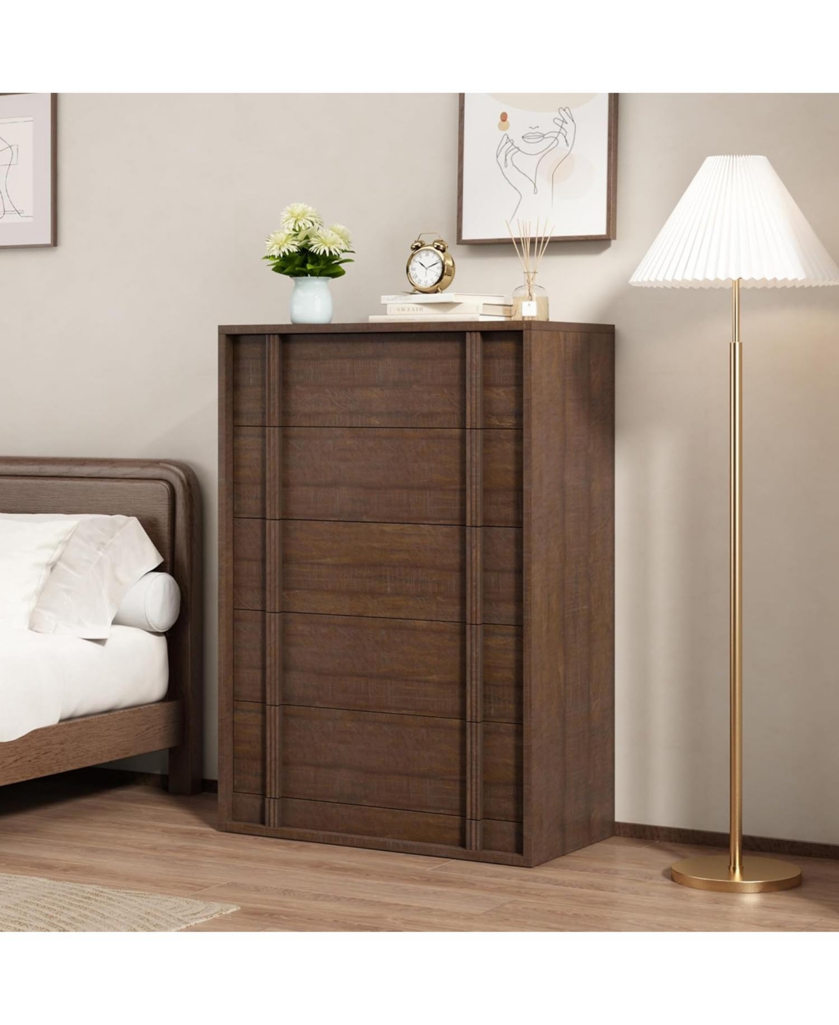 Click here for homfan 5-Drawer Storage Cabinet Modern Nightstand... prices