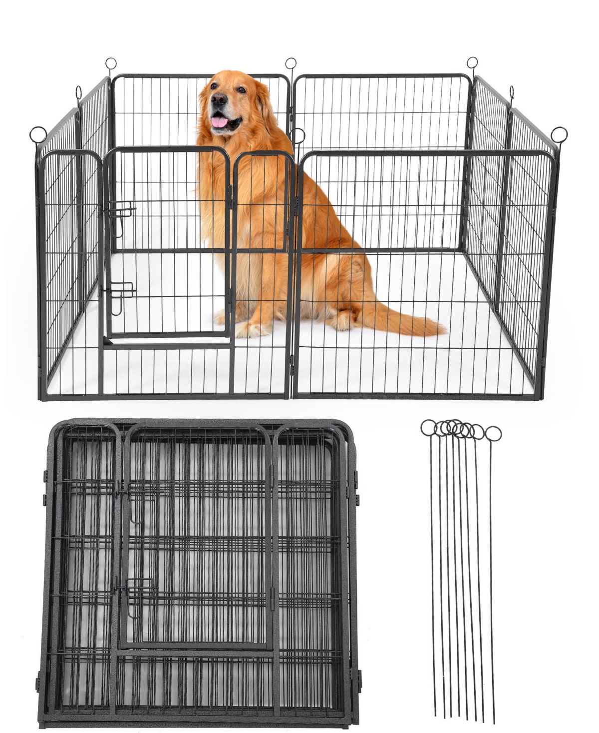 Click here for homfan Heavy Duty Dog Playpen with Gate 8 Panels 4... prices