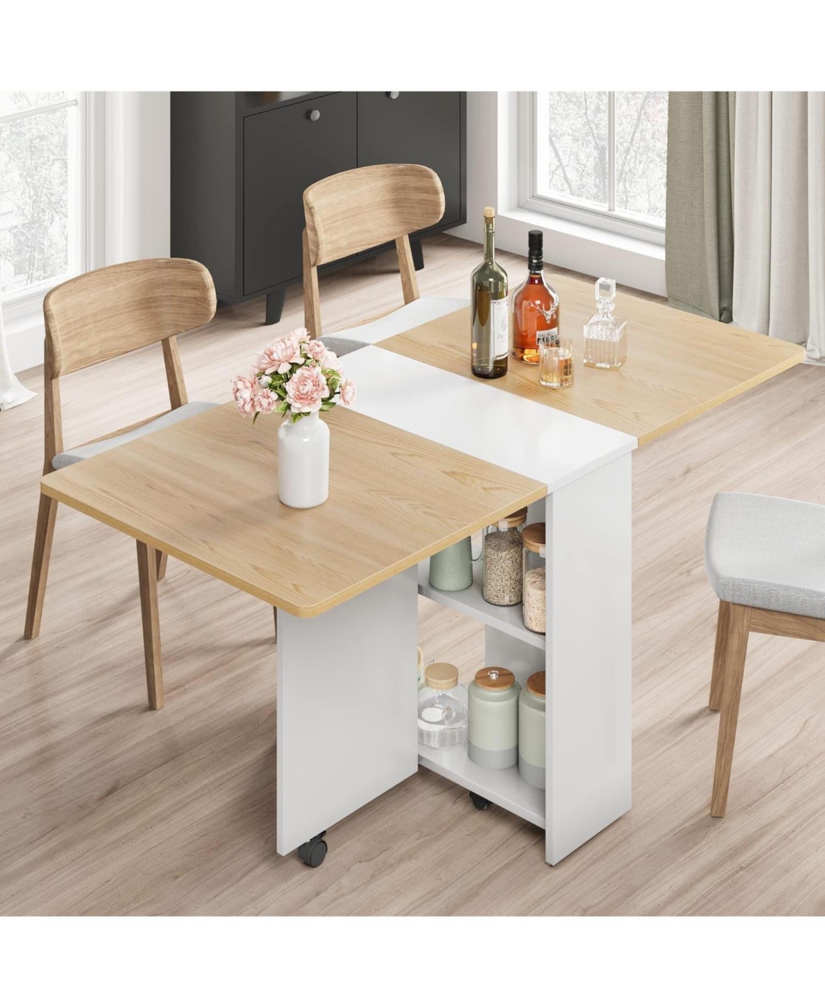 Click here for homfan Folding Drop Leaf Dining Table with 2-Tier... prices