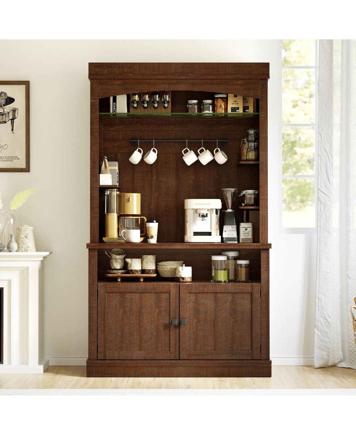 Click here for homfan 42-Inch Coffee Bar Cabin et with Led Lights... prices