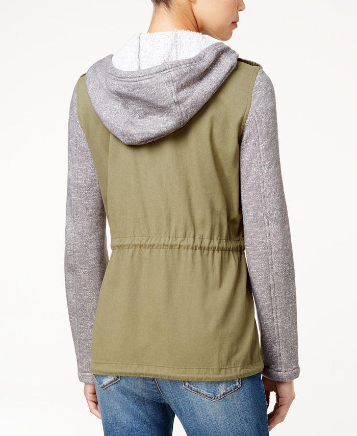 American Rag Knit-Trim Hooded Utility Jacket, Created for Macy's - Macy's