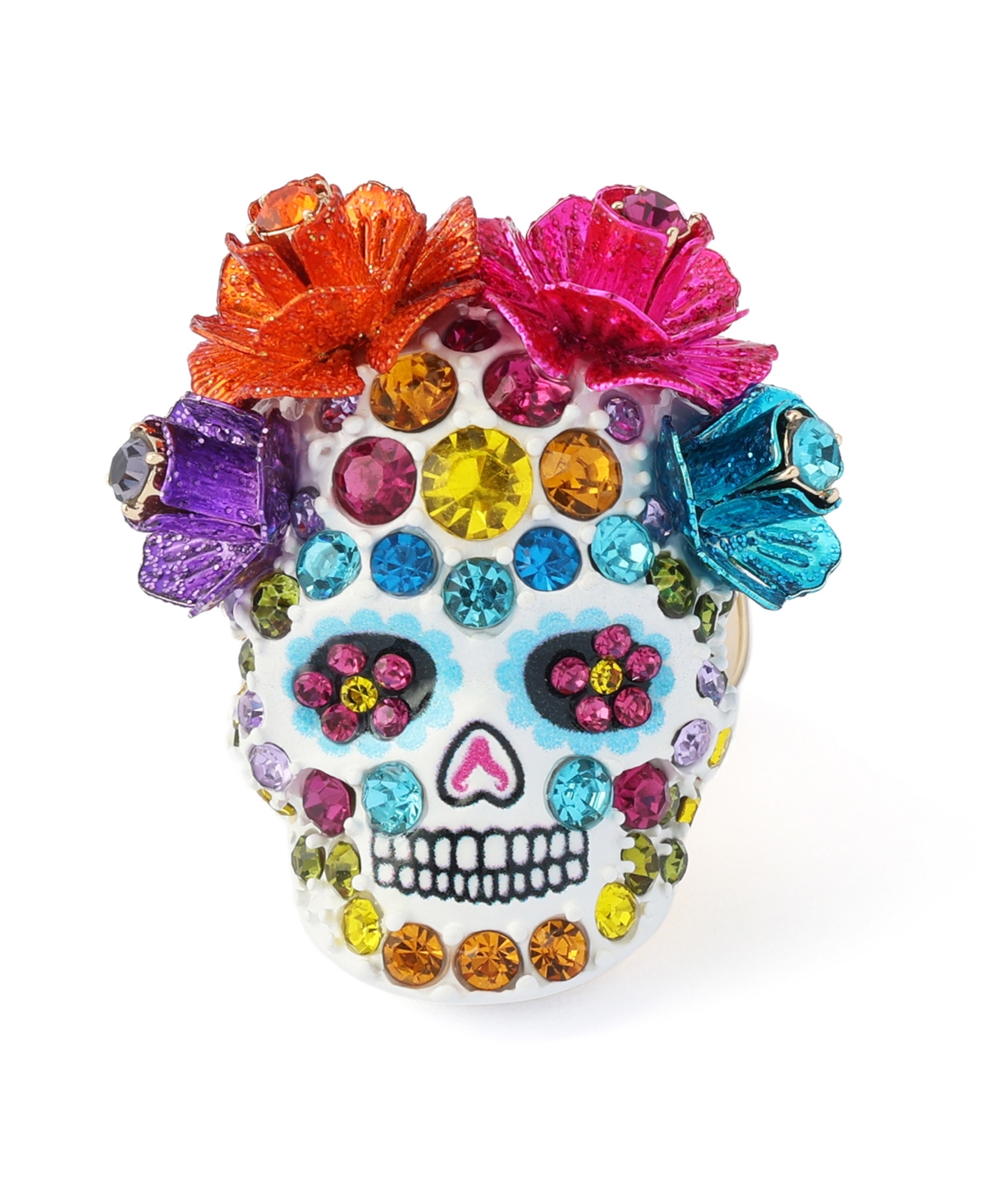 Click here for Betsey Johnson Faux-Stone Sugar Skull Cocktail Rin... prices