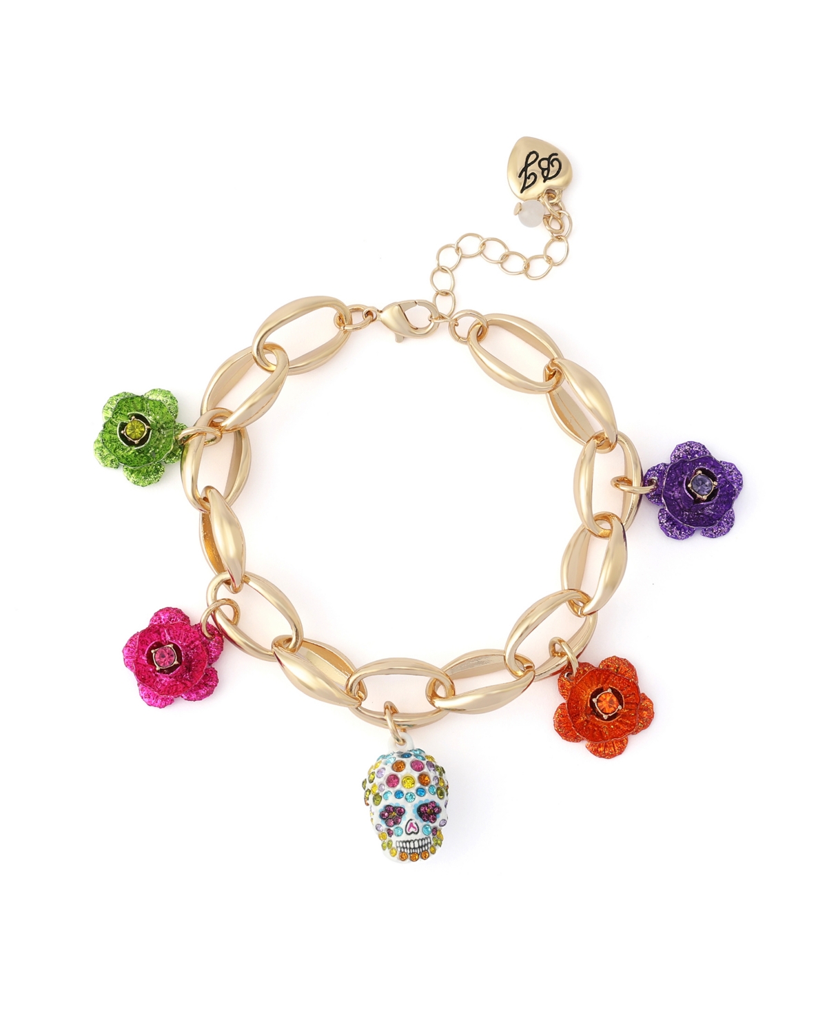 Click here for Betsey Johnson Faux-Stone Sugar Skull Charm Bracel... prices
