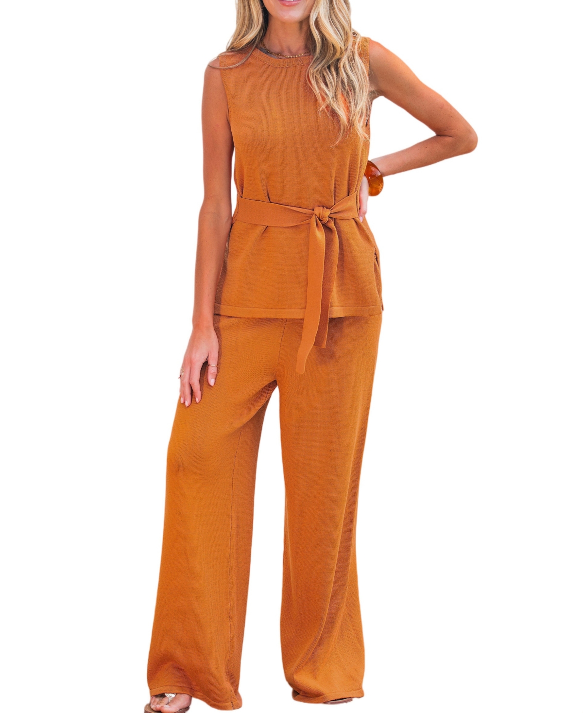 Click here for Cupshe Womens Ribbed Knit Belted Tank Top and Wide... prices