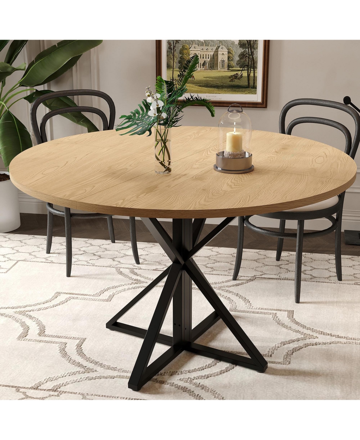 Click here for homfan 47 Round Dining Table for 4-6  Pedestal Bas... prices