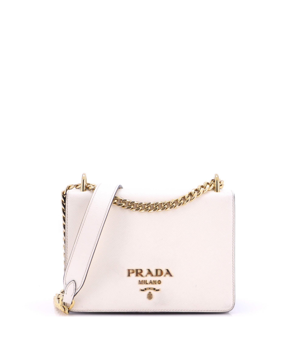 Click here for Pre-Owned Prada Small Chain Flap Bag Saffiano Leat... prices