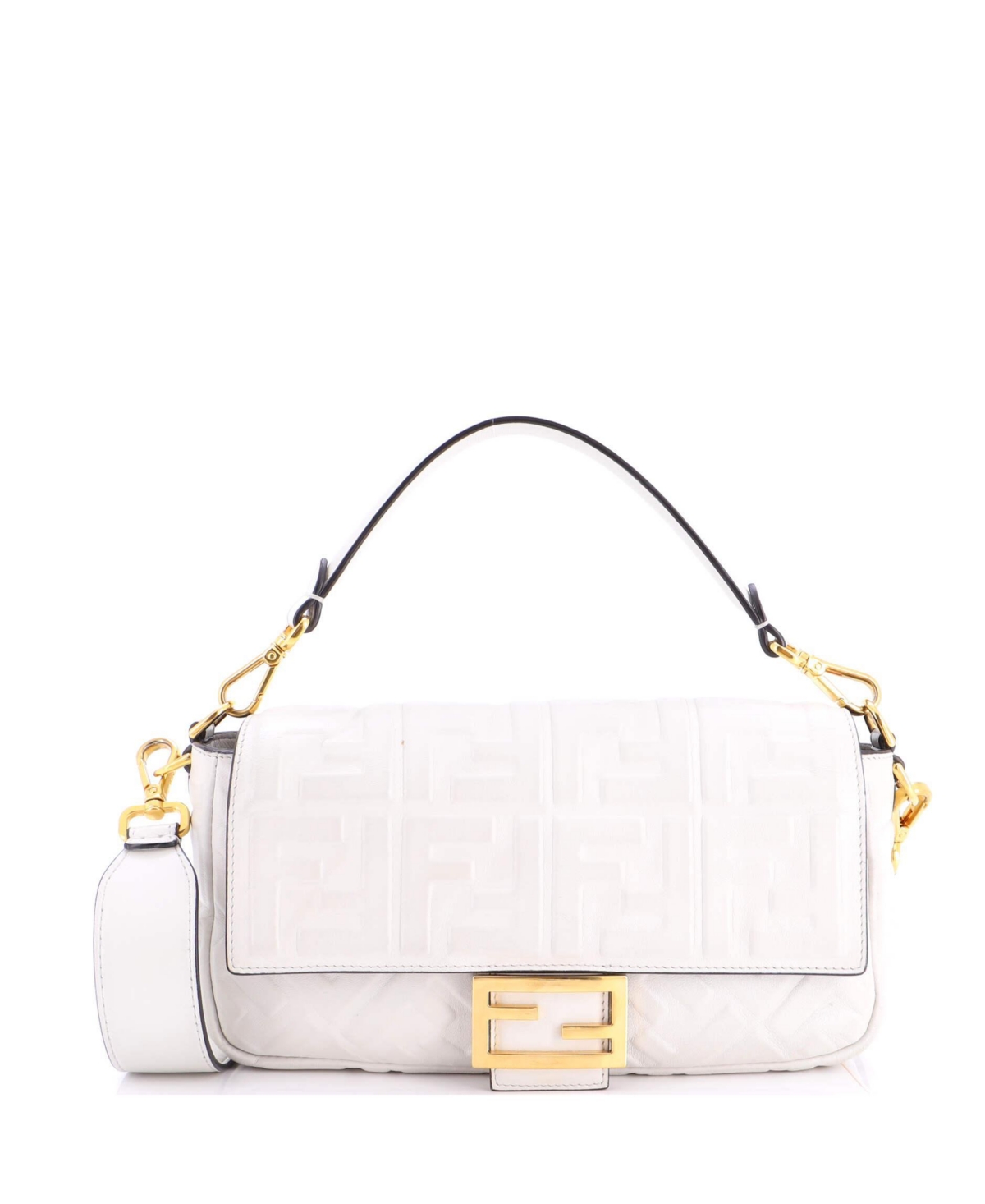 Click here for Pre-Owned Fendi Medium Baguette Nm Bag Zucca Embos... prices