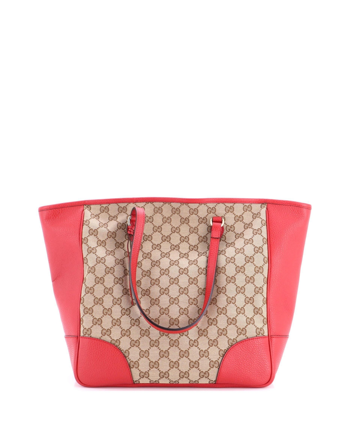 Click here for Pre-Owned Gucci Medium Bree Tote Gg Canvas with Le... prices