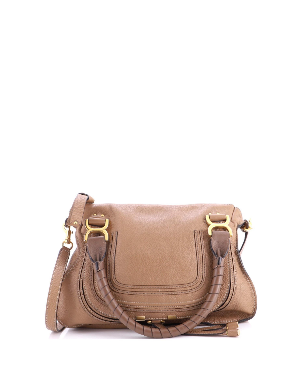 Click here for Pre-Owned Chloe Small Marcie Satchel Leather - Bro... prices