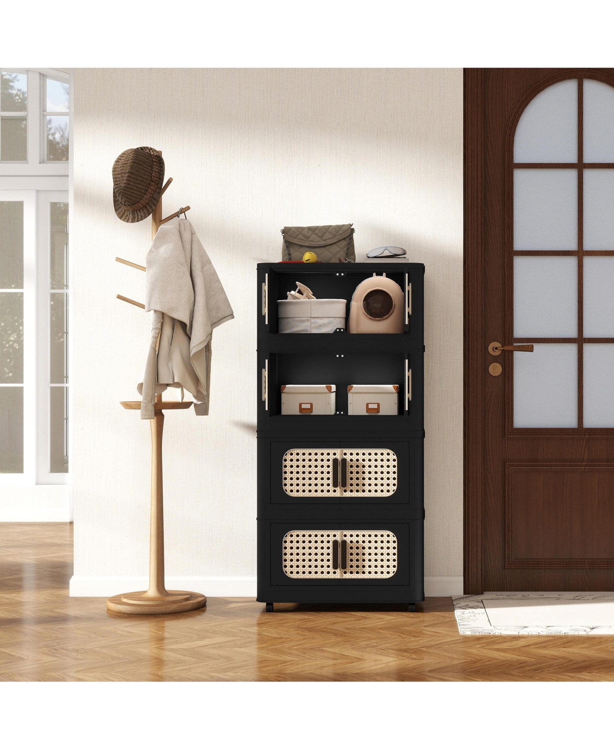 Click here for Flynama 4 Tier Folding Storage Cabinet with Wheels... prices