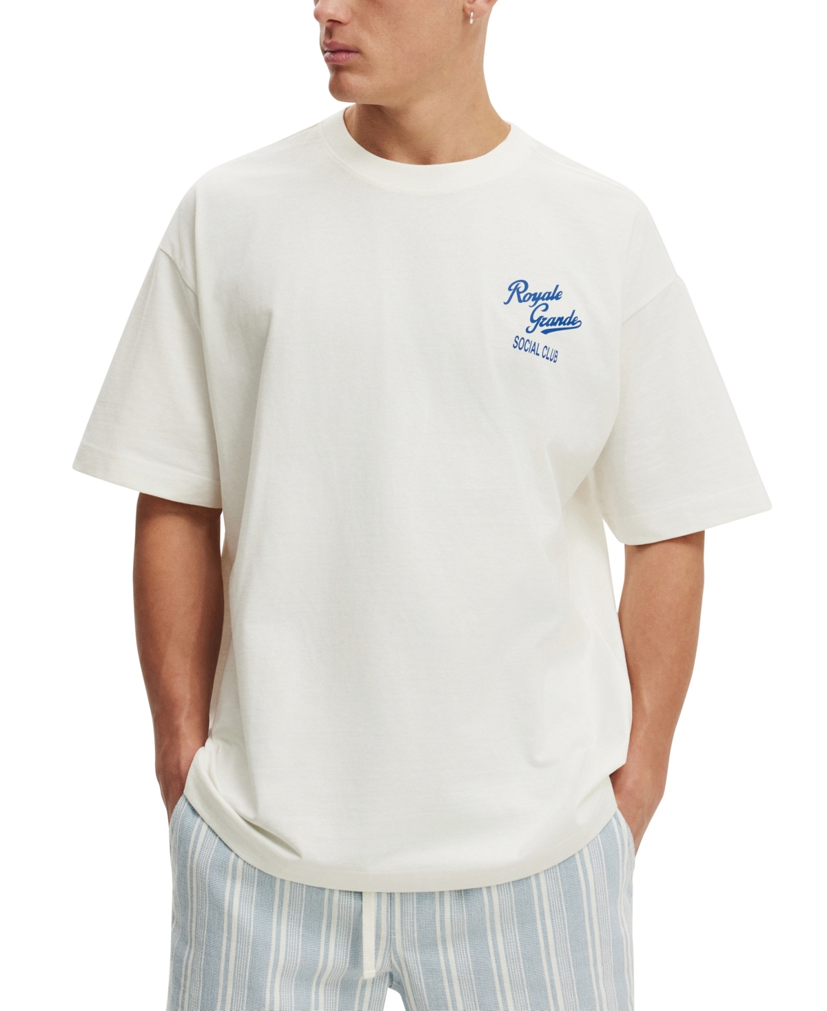 Click here for Cotton On Mens Wardrobe Staple Text Boxy-Fit T-Shi... prices