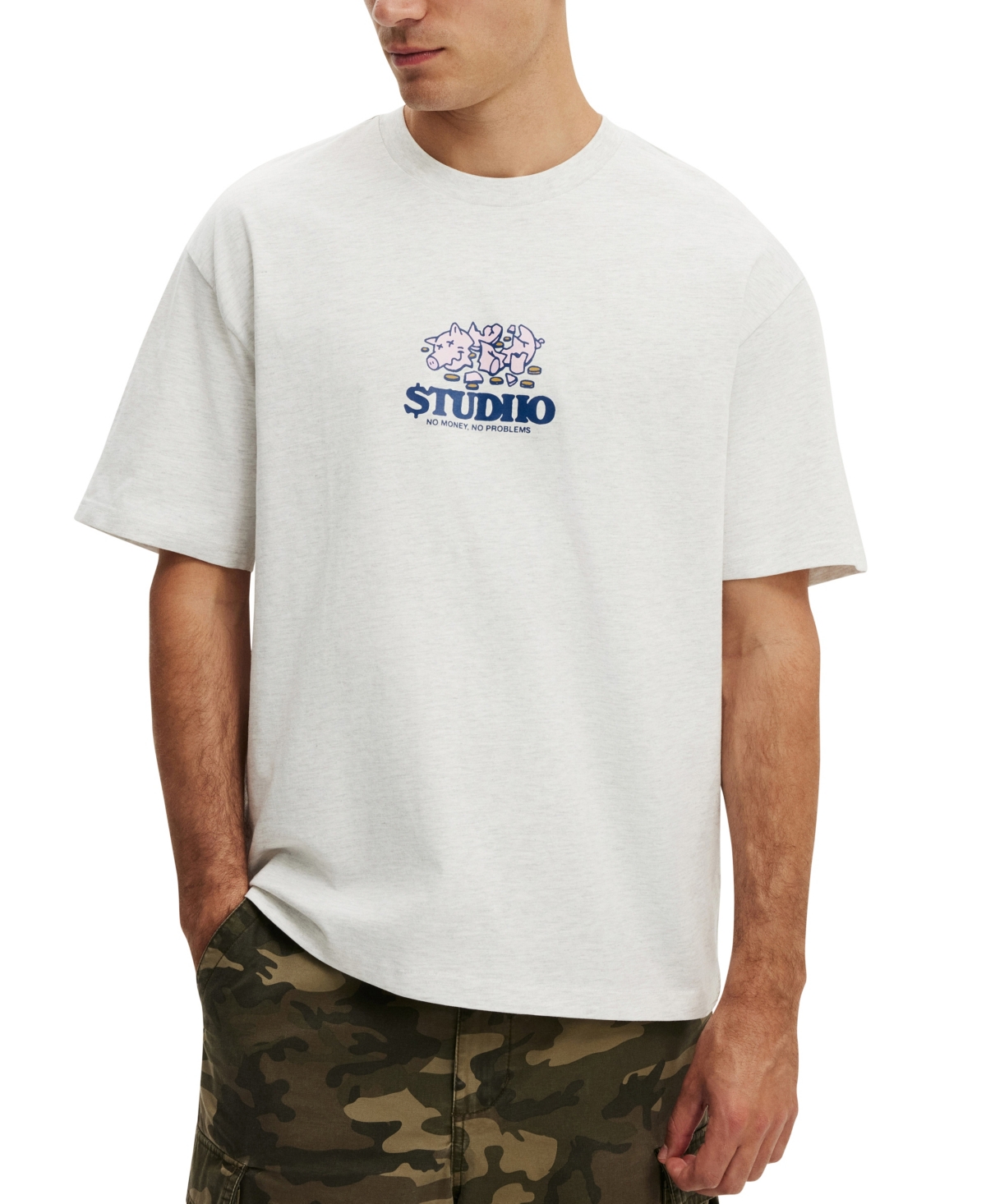 Click here for Cotton On Mens Everyday Fit Graphic T-Shirt - Gray prices
