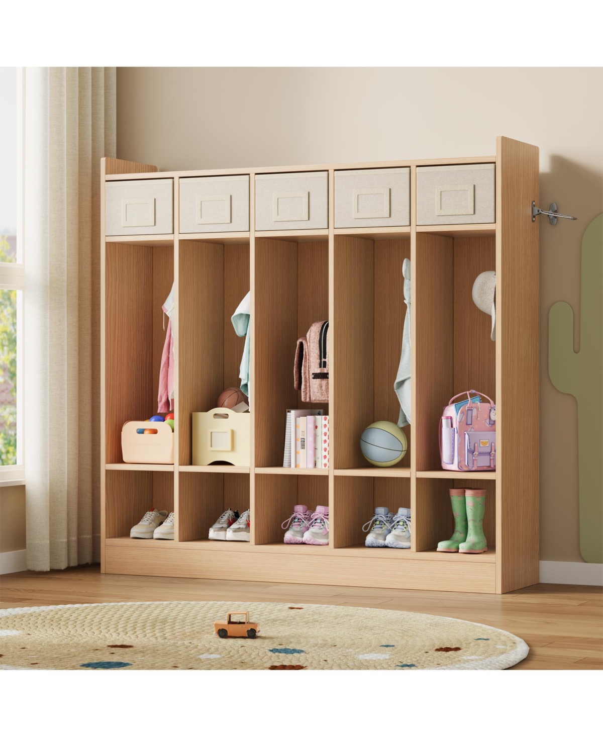 Click here for 5-compartment coat locker  daycare storage cabinet... prices