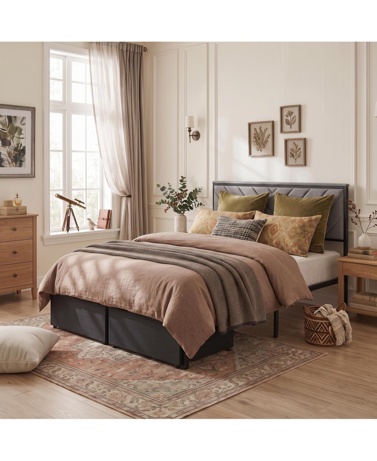 Click here for Modern Upholstered Platform Bed with 2 Storage Dra... prices
