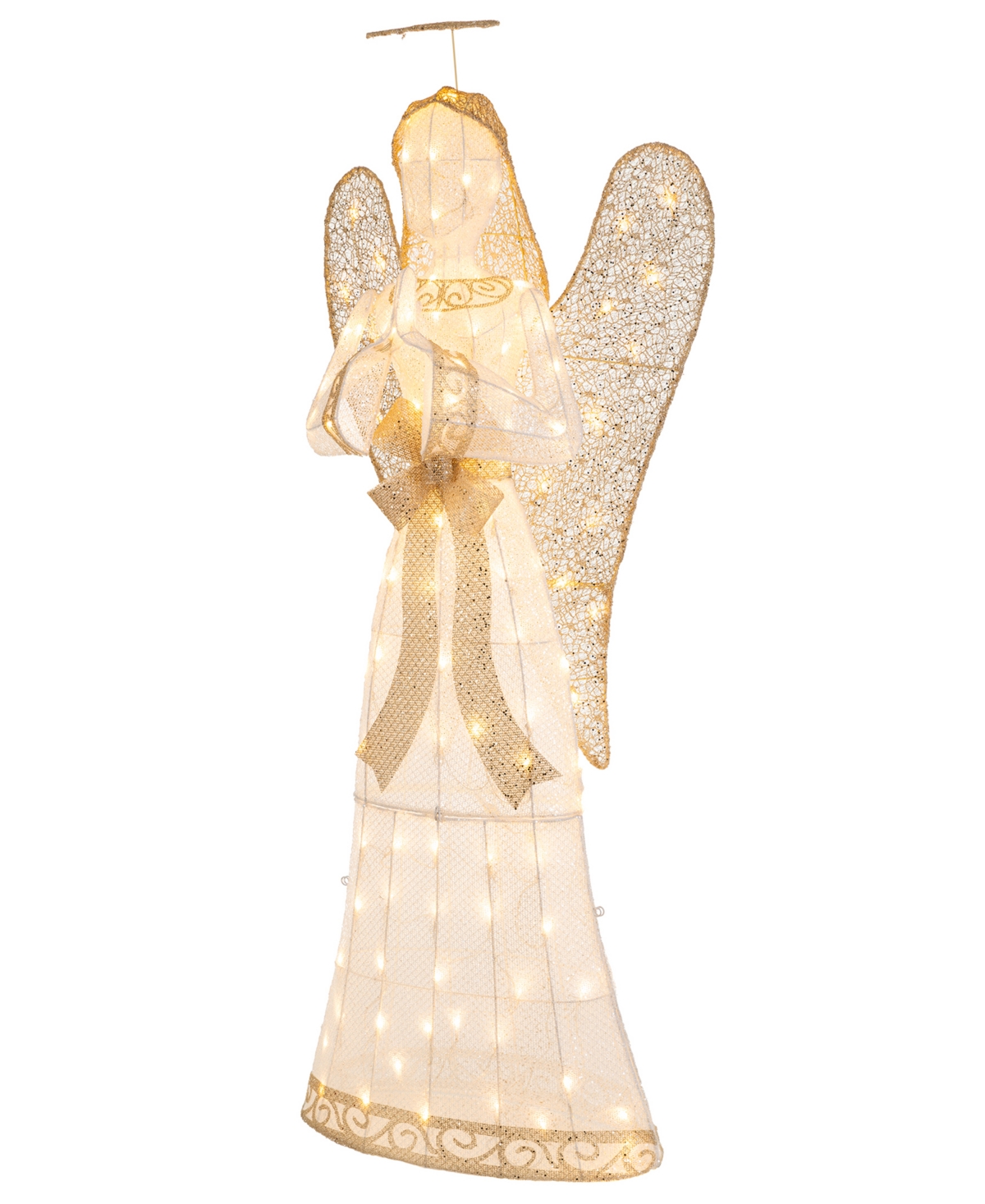 Click here for Glitzhome 63 Glittered Fabric Angel Decor - Gold prices