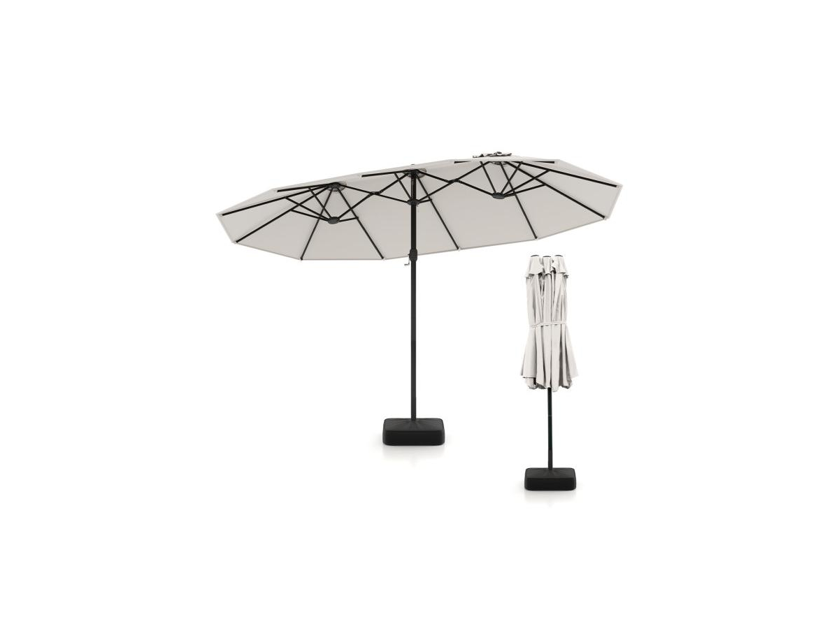 Click here for Clihome Double-Sided Twin Patio Umbrella with Cran... prices